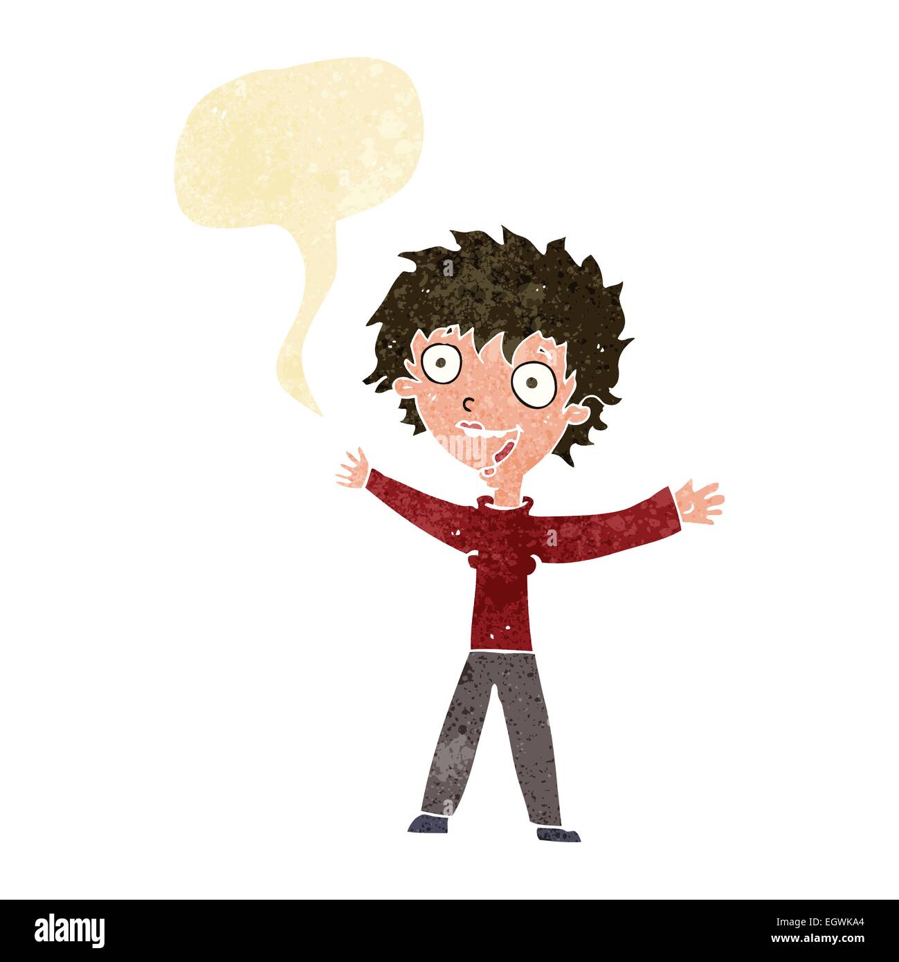 Cartoon excited woman bubble Stock Vector Images - Alamy