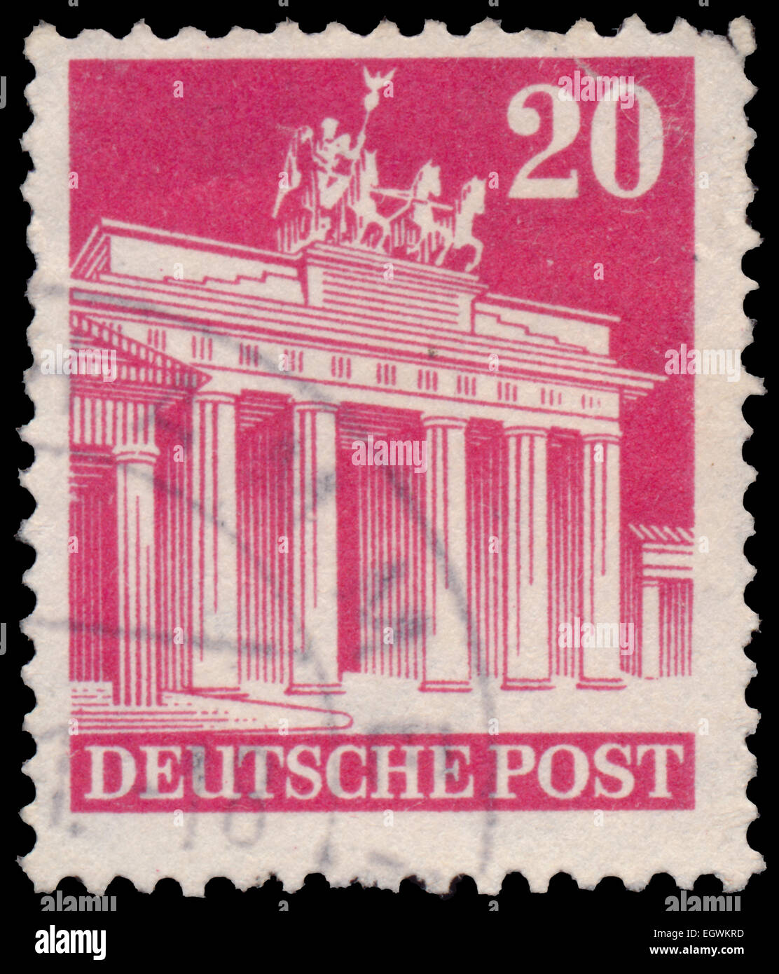 GERMANY - CIRCA 1948 A stamp printed in Germany shows Brandenburg Gate ...