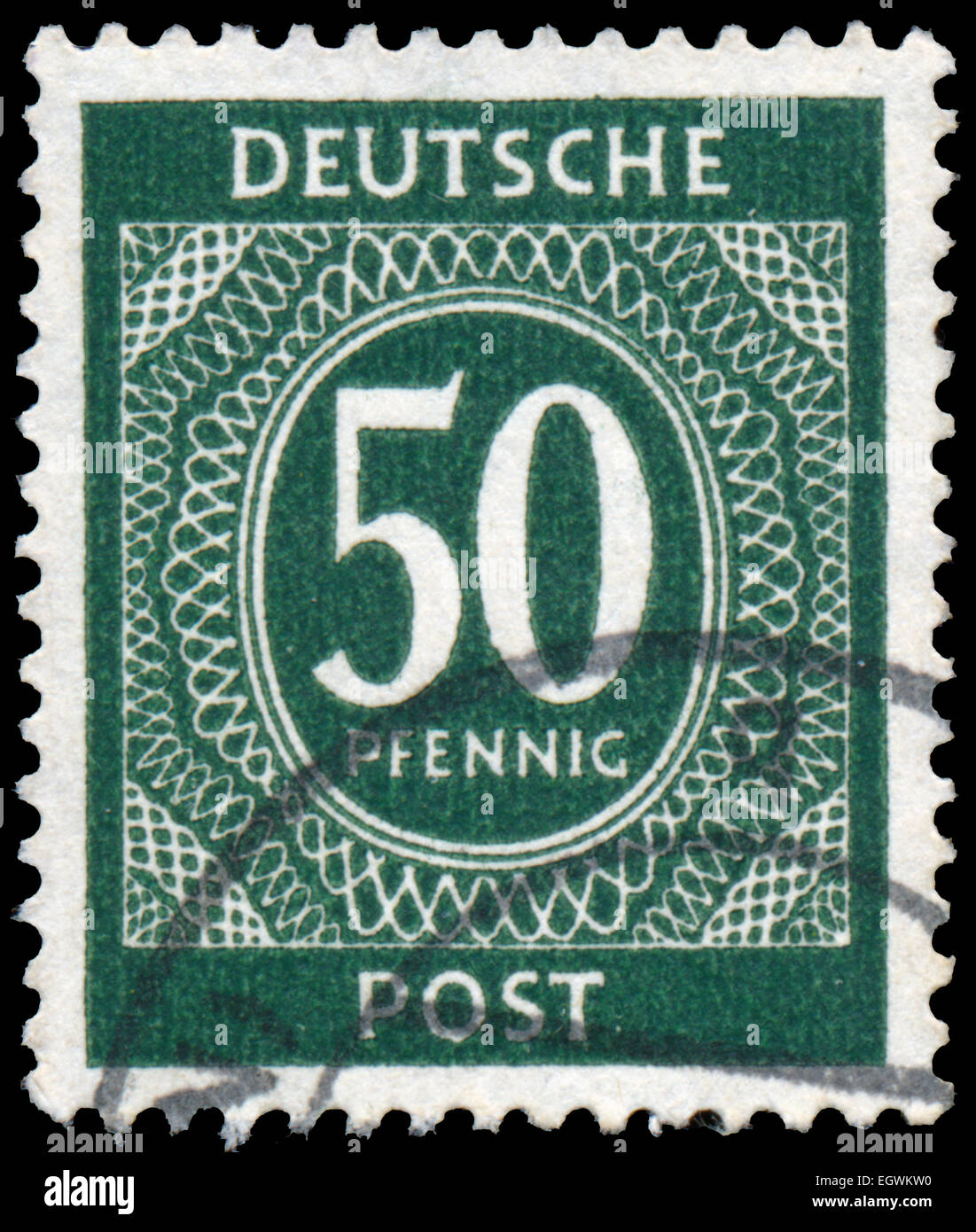 GERMANY- CIRCA 1946: Postage stamp printed in West Germany (FRG) shows ...