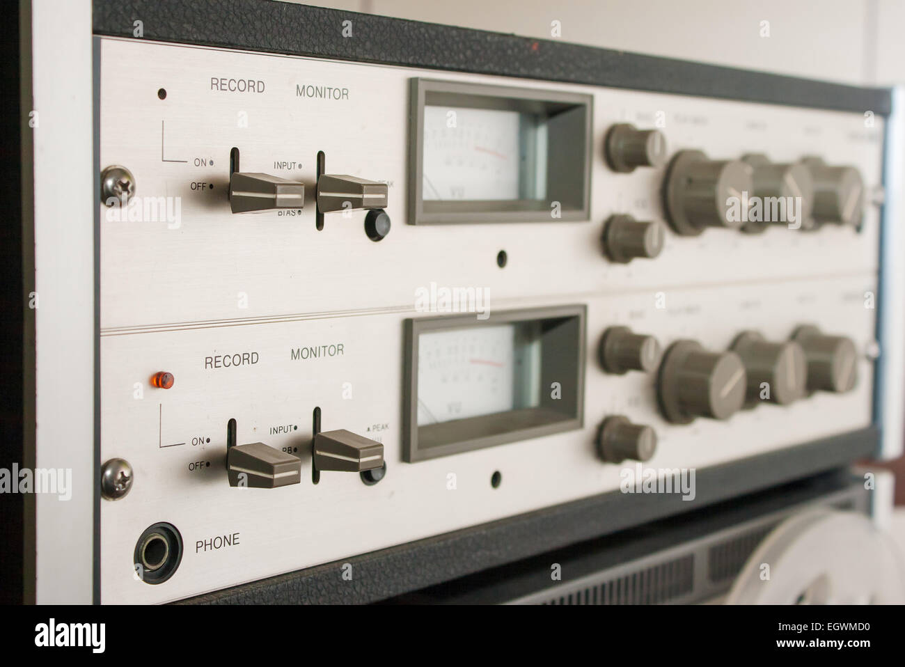 control panel reel tape recorder Stock Photo - Alamy