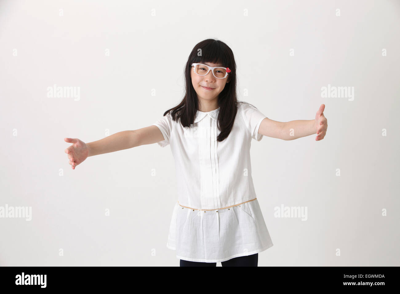 girl hand wide open waiting for a hug Stock Photo - Alamy