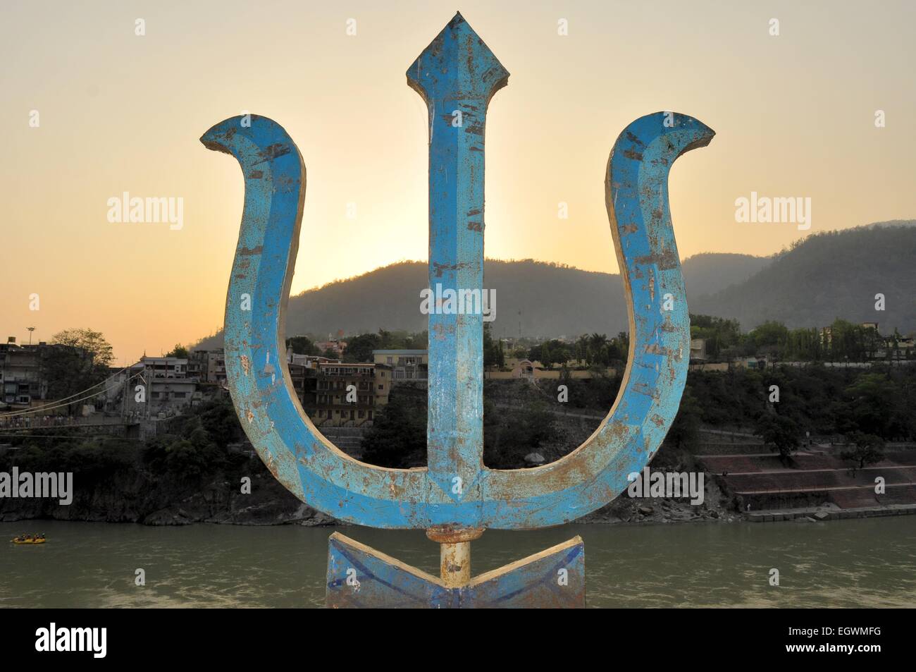 Sacred trident, weapon of Hindu god Shiva Stock Photo - Alamy