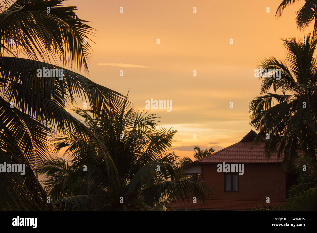 Sunset, Kovalam beach, sea, Kerala Stock Photo - Alamy