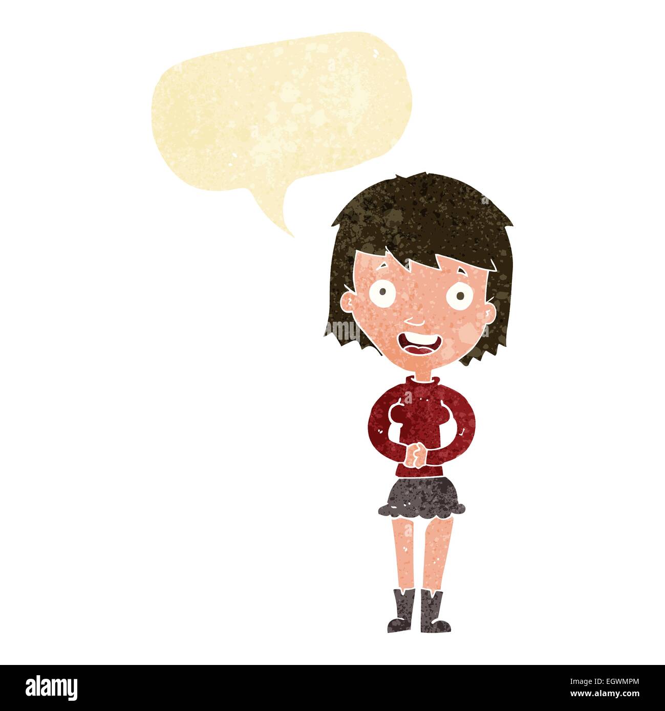 Cartoon excited woman bubble Stock Vector Images - Alamy