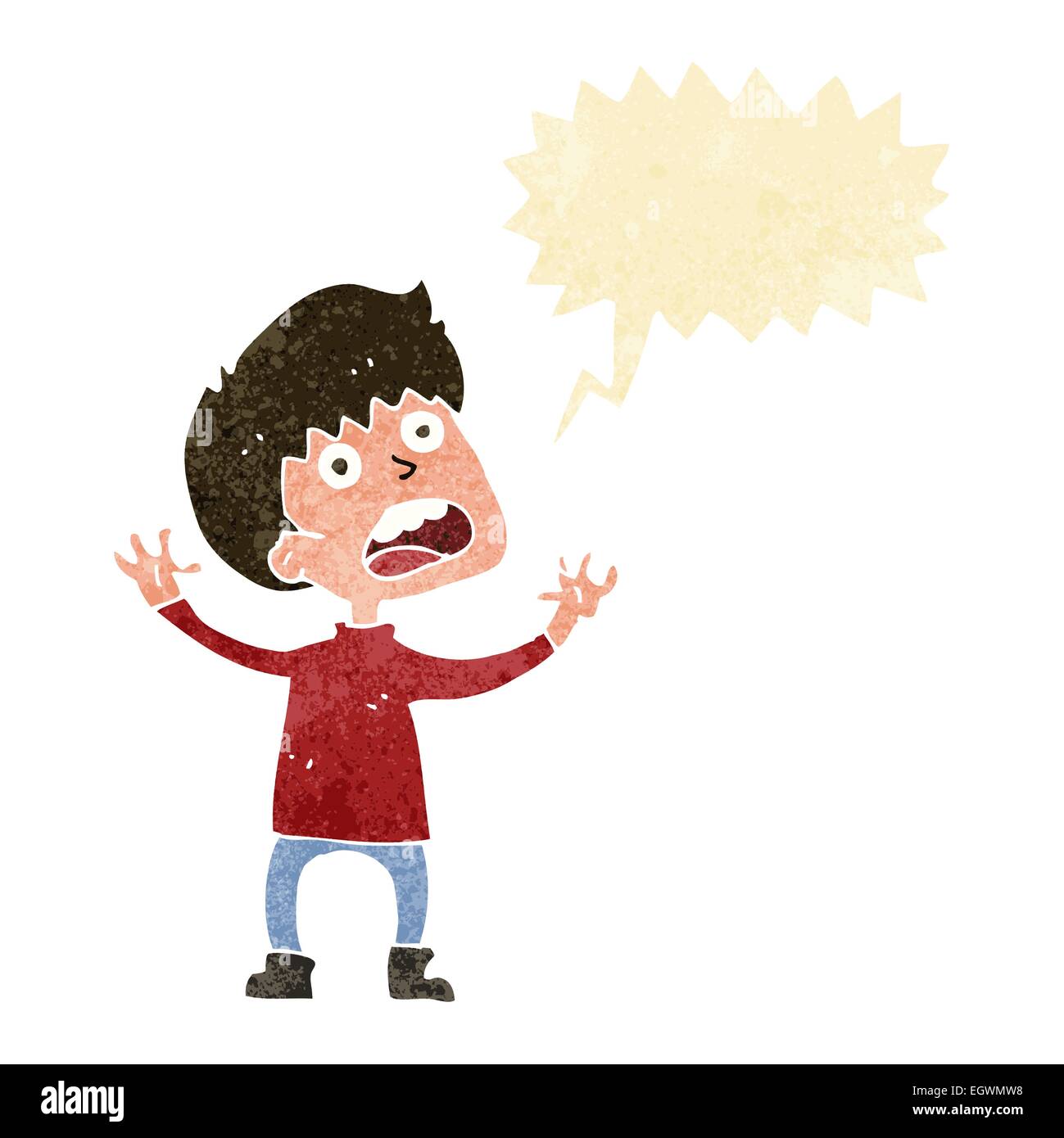 cartoon stressed boy with speech bubble Stock Vector Image & Art - Alamy