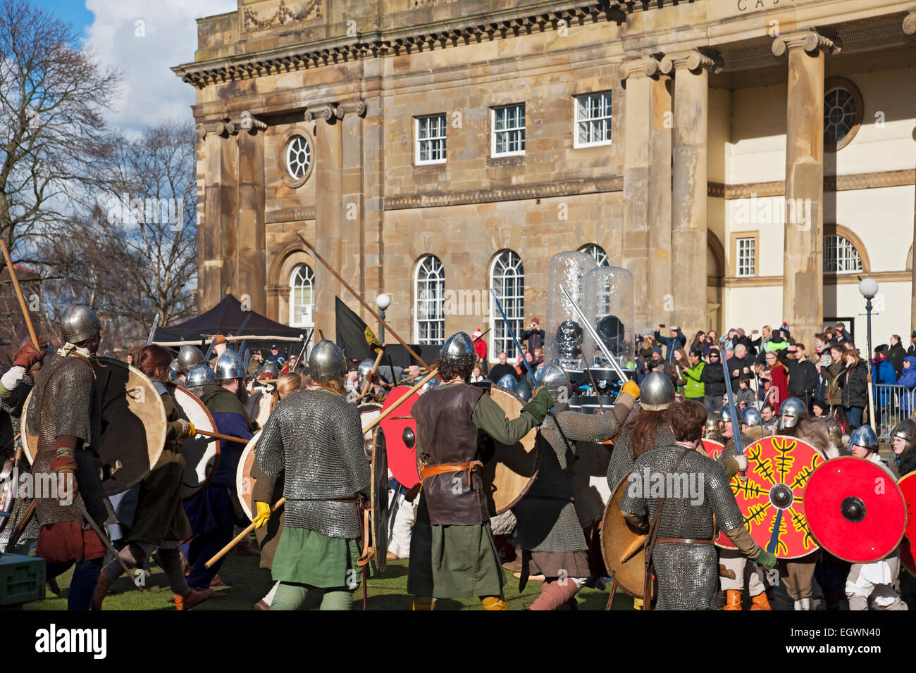 Vikings and Anglo Saxons fighting at the Viking Festival York North ...