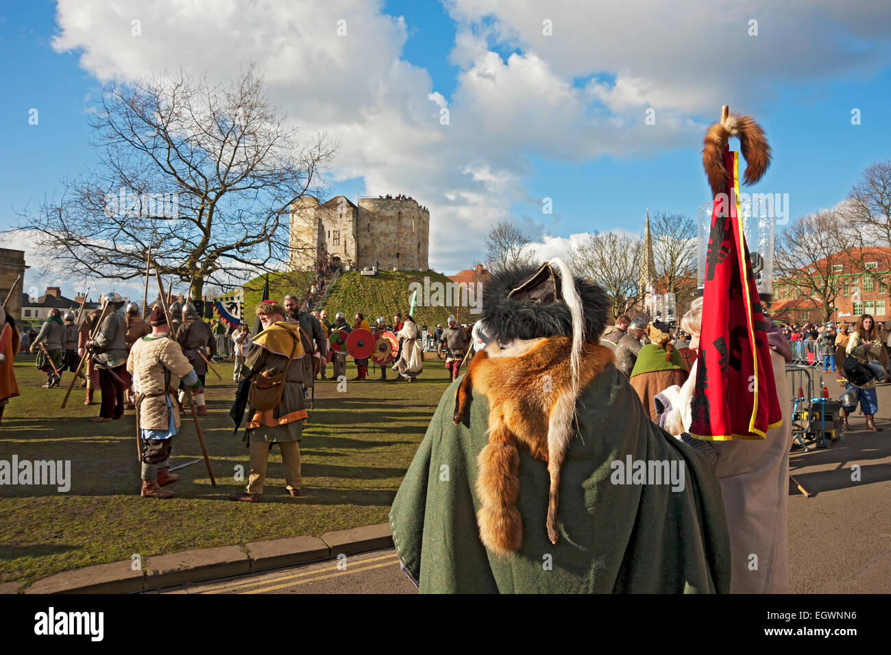 People dressed as in costume Vikings and Anglo Saxons at the annual ...