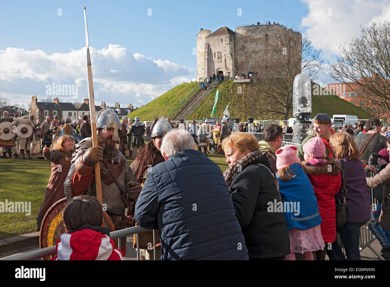 People visitors watching Vikings and Anglo Saxons at the annual Viking ...