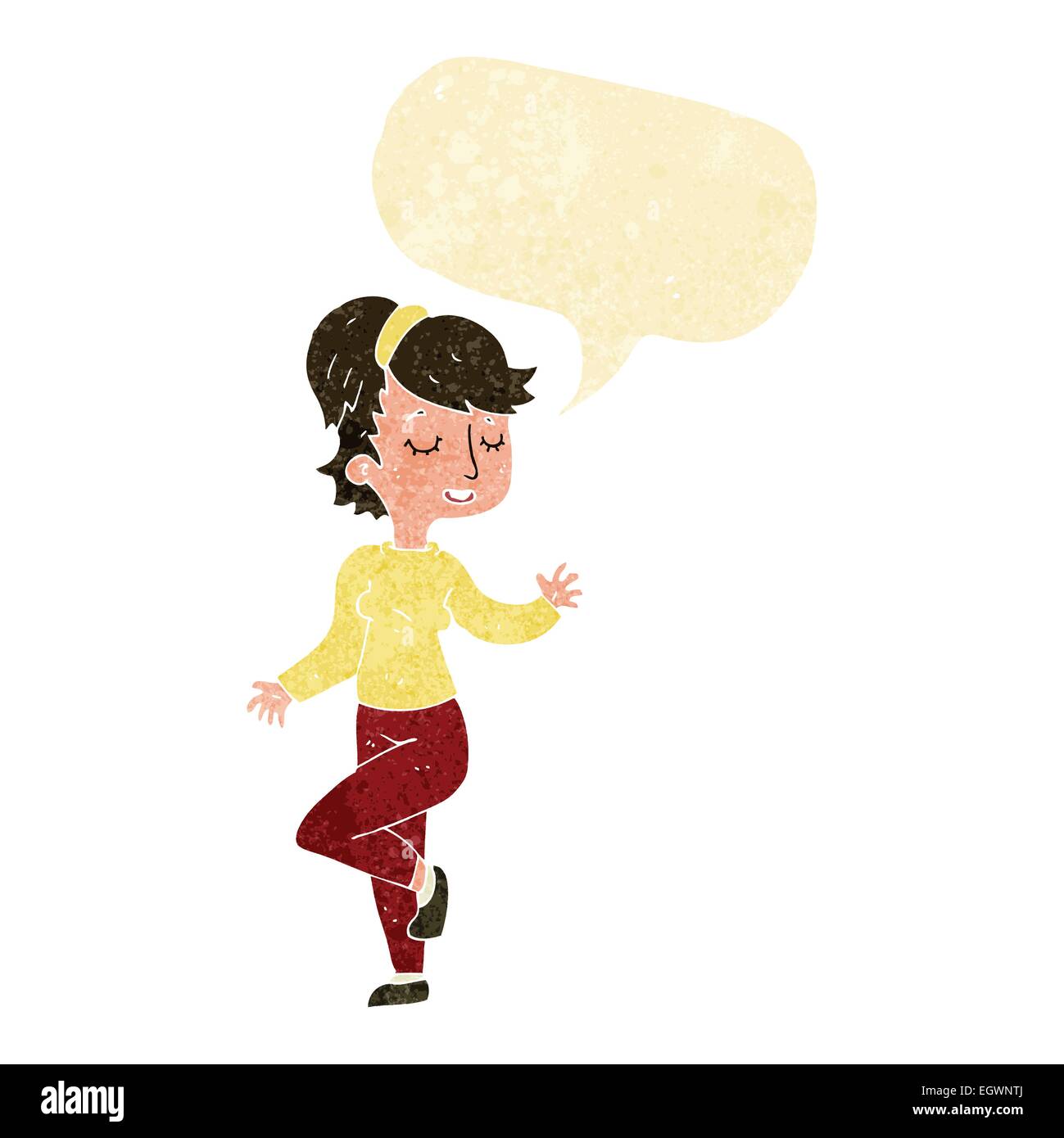 Happy woman dancing waving Stock Vector Images - Alamy