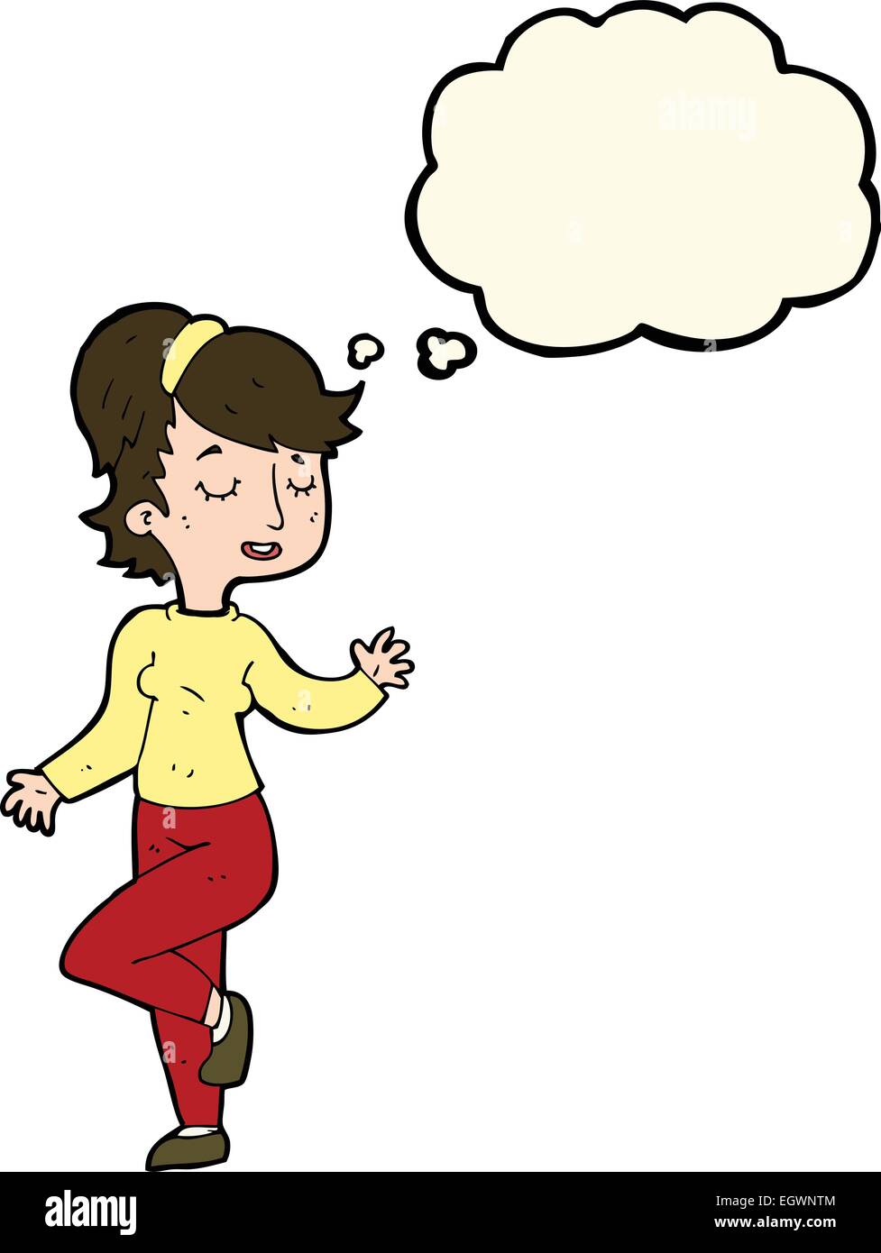 Cartoon dancing woman bubble Cut Out Stock Images & Pictures - Alamy