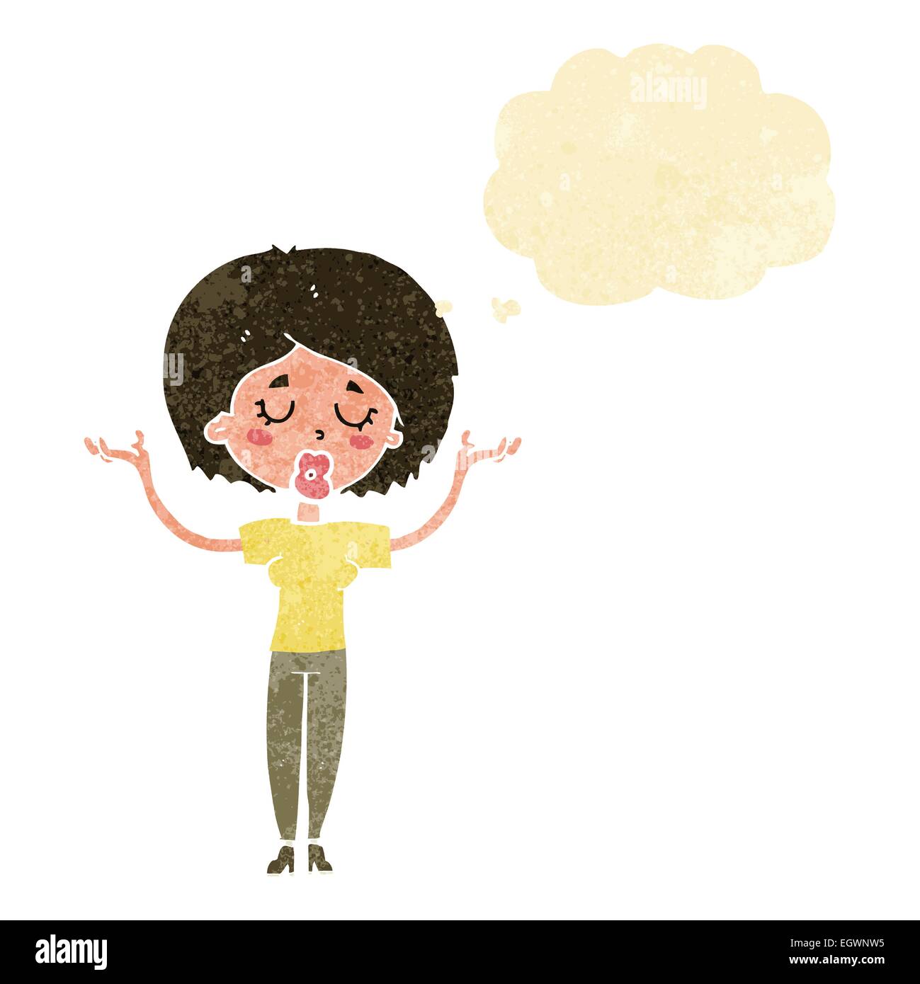 cartoon peaceful woman with thought bubble Stock Vector Image & Art - Alamy