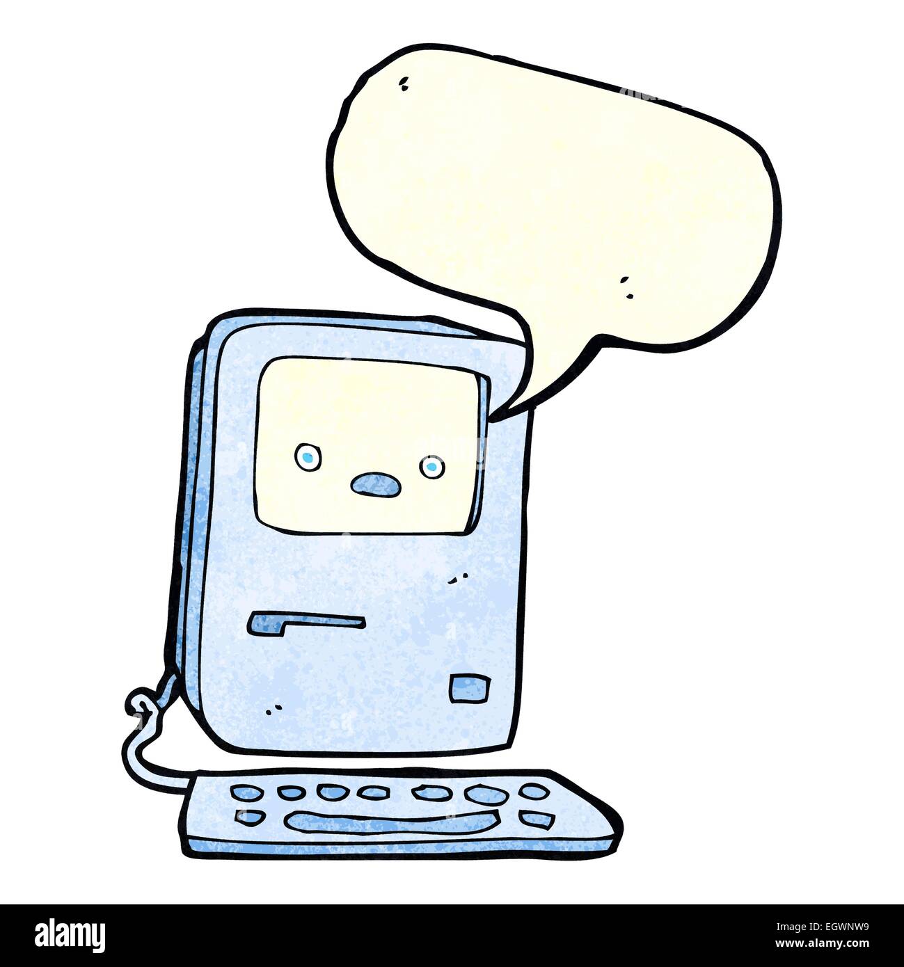 cartoon old computer with speech bubble Stock Vector Image & Art - Alamy