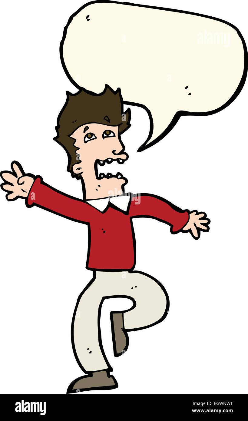 cartoon man panicking with speech bubble Stock Vector Image & Art - Alamy
