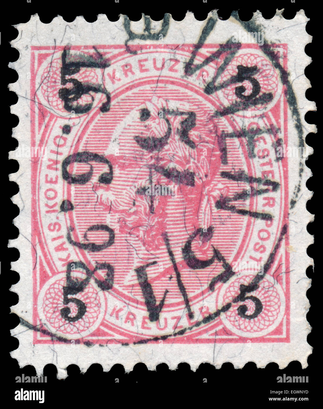 AUSTRIA - CIRCA 1890: A stamp printed in the Austria shows Emperor ...