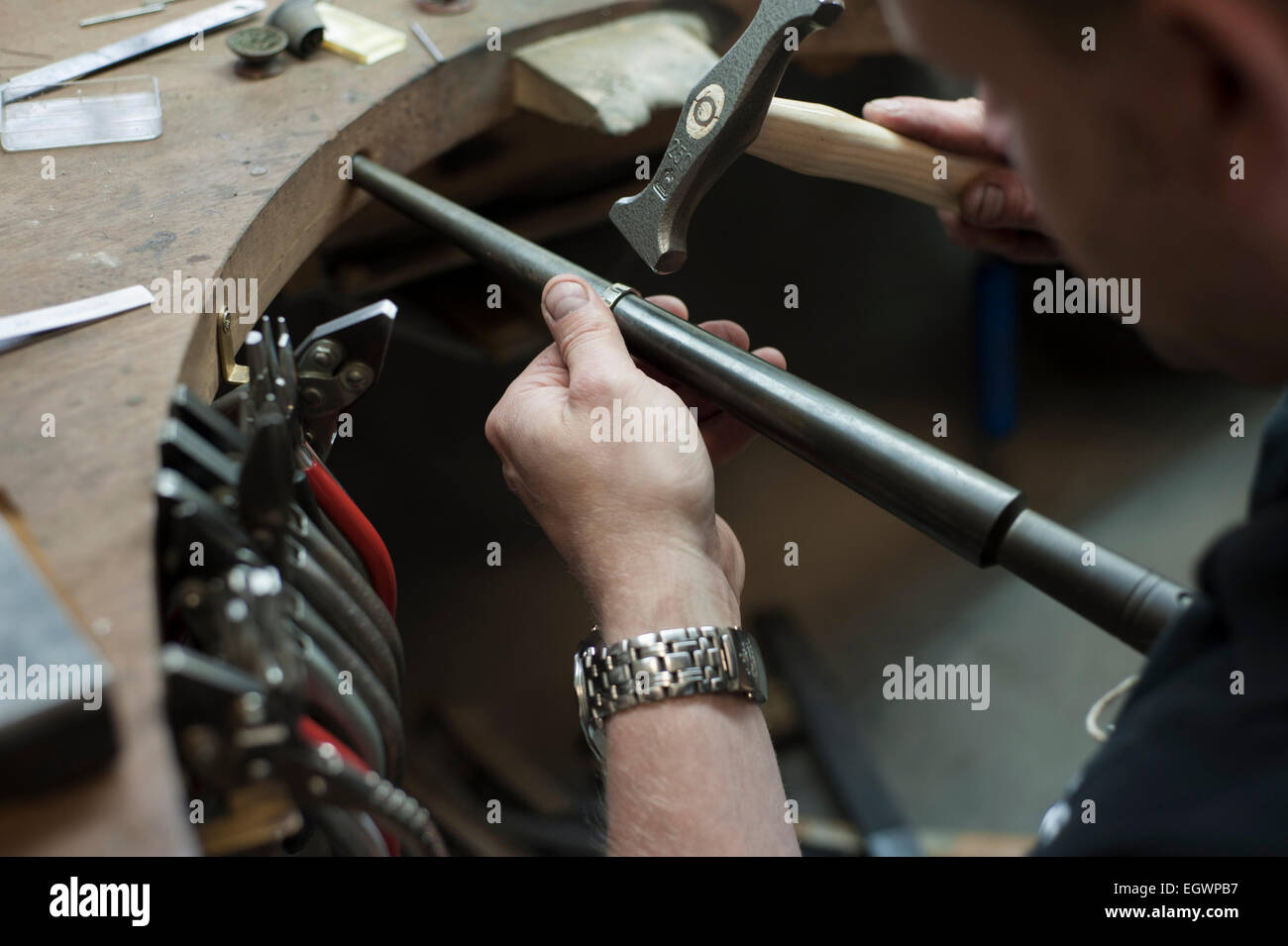 details, tools, equipment, work bench, pliers, hammers, files, etc from ...