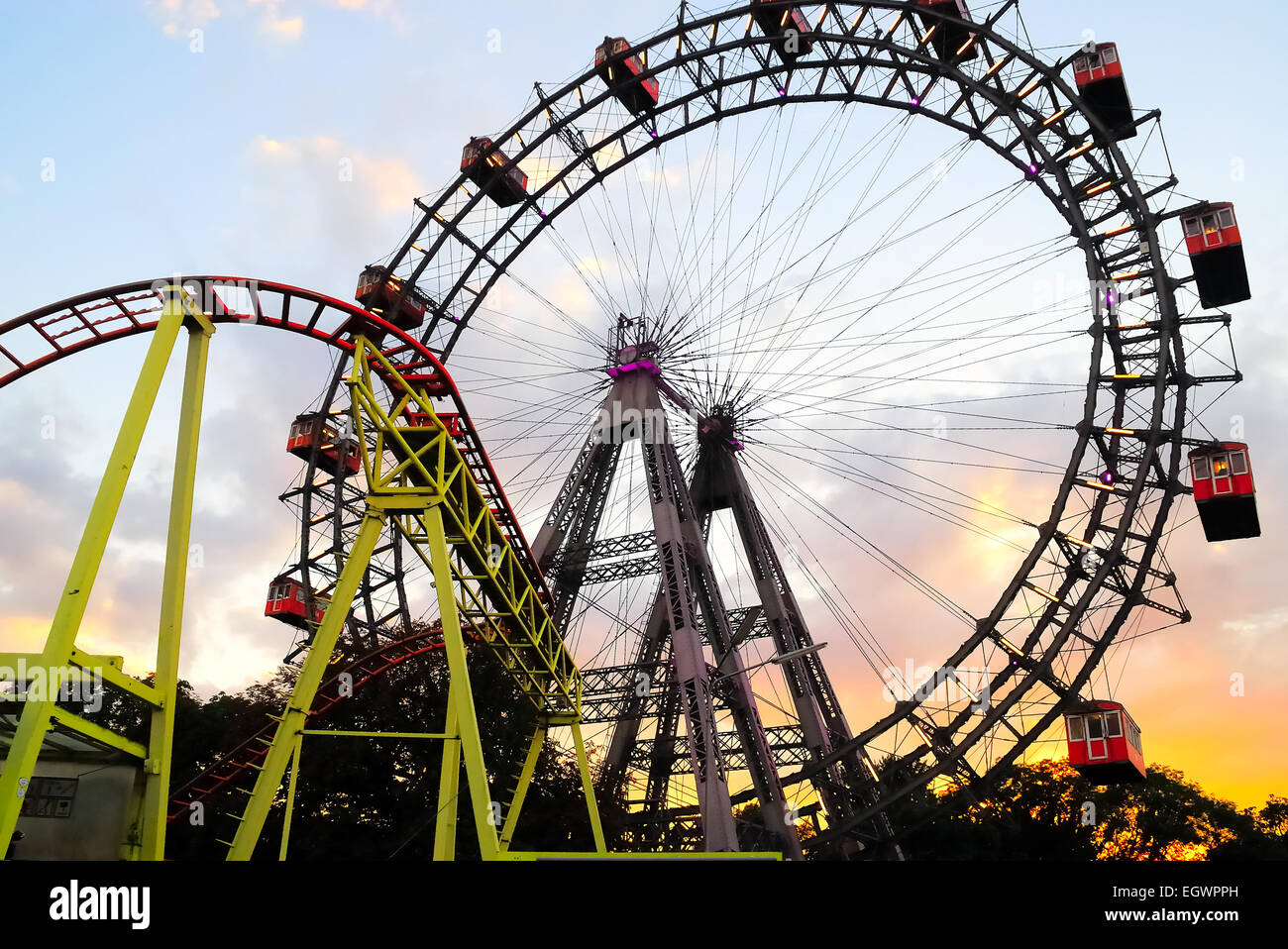 The Prater is a large public park in Vienna. The Wurstelprater ...