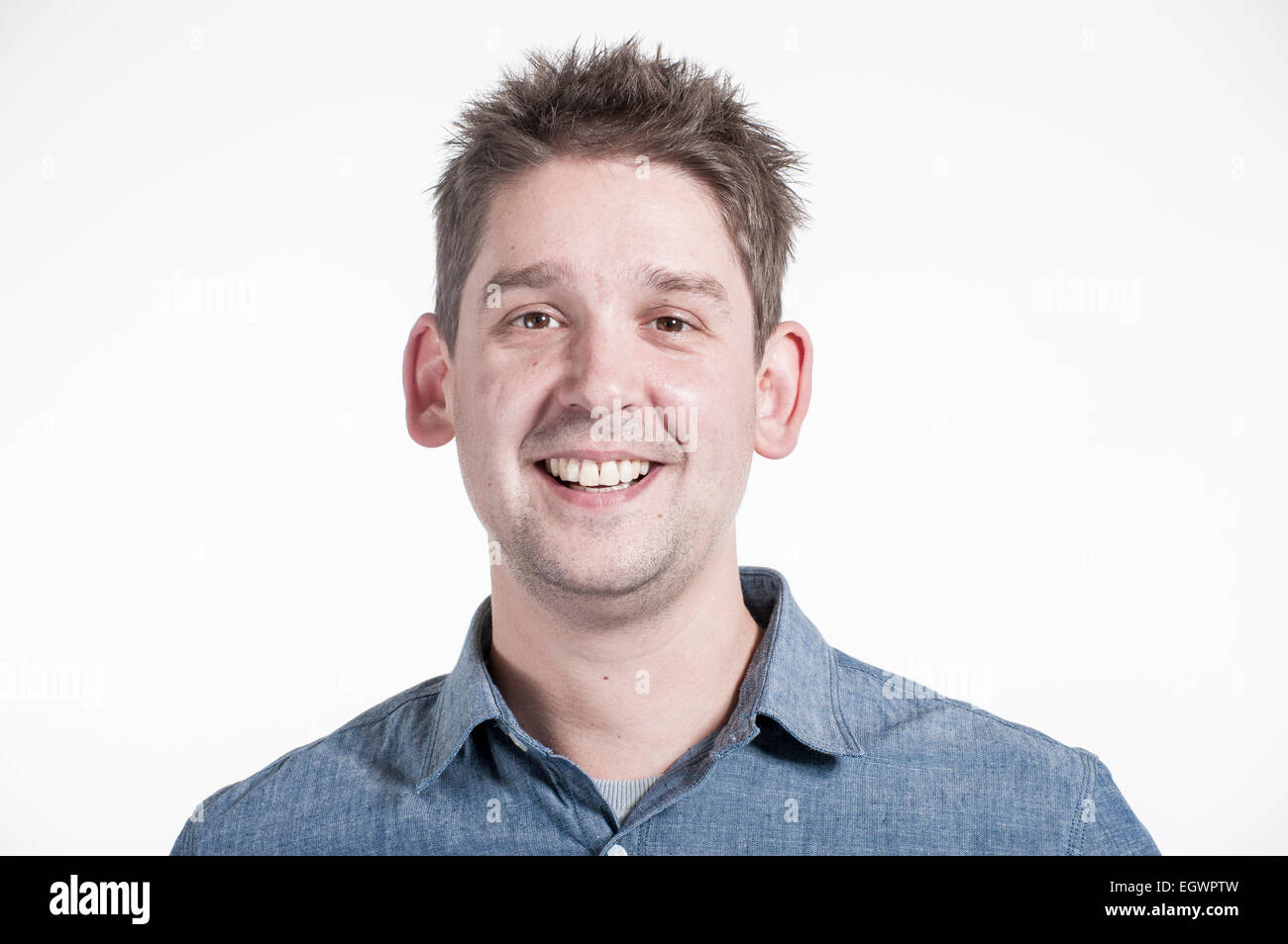 head and shoulders shot of the face of a friendly and happy 20 Stock ...