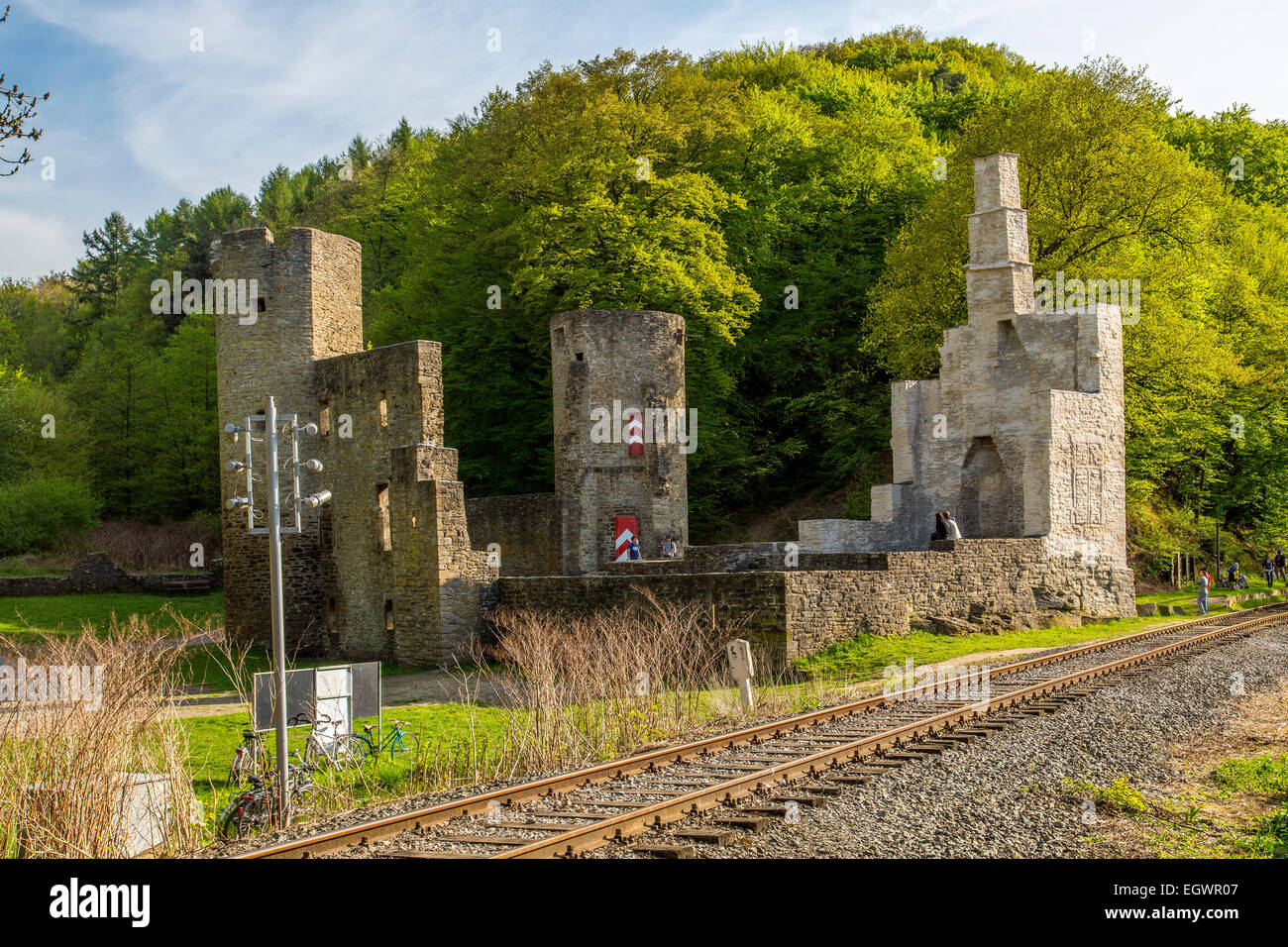 River Ruhr, ruin of Hardenstein castle, Witten, Germany Stock Photo - Alamy