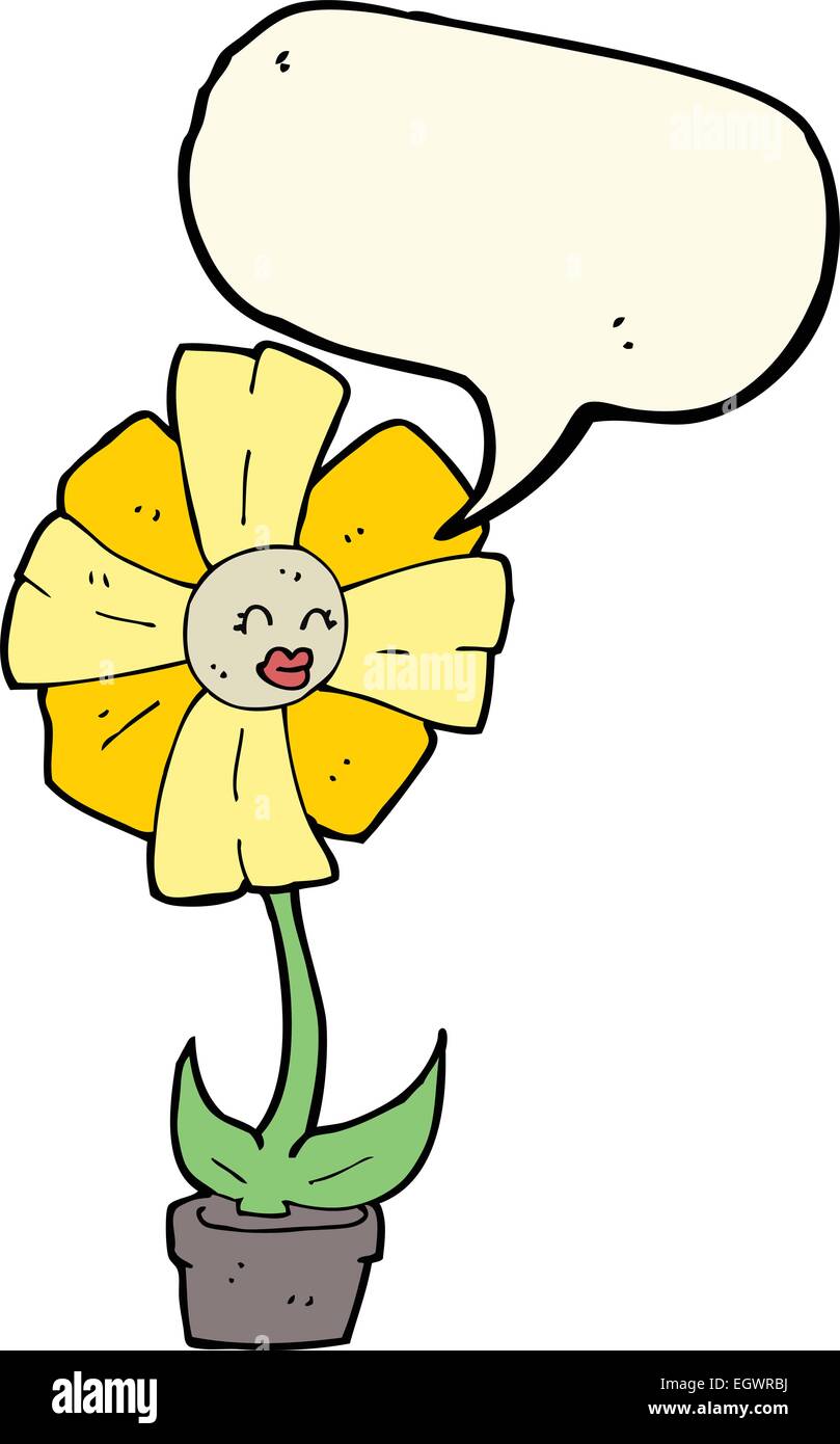 cartoon flower with speech bubble Stock Vector Image & Art - Alamy