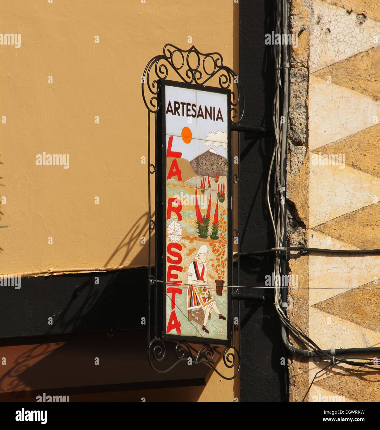 Ceramic shop sign Vilaflor tenerife Stock Photo - Alamy