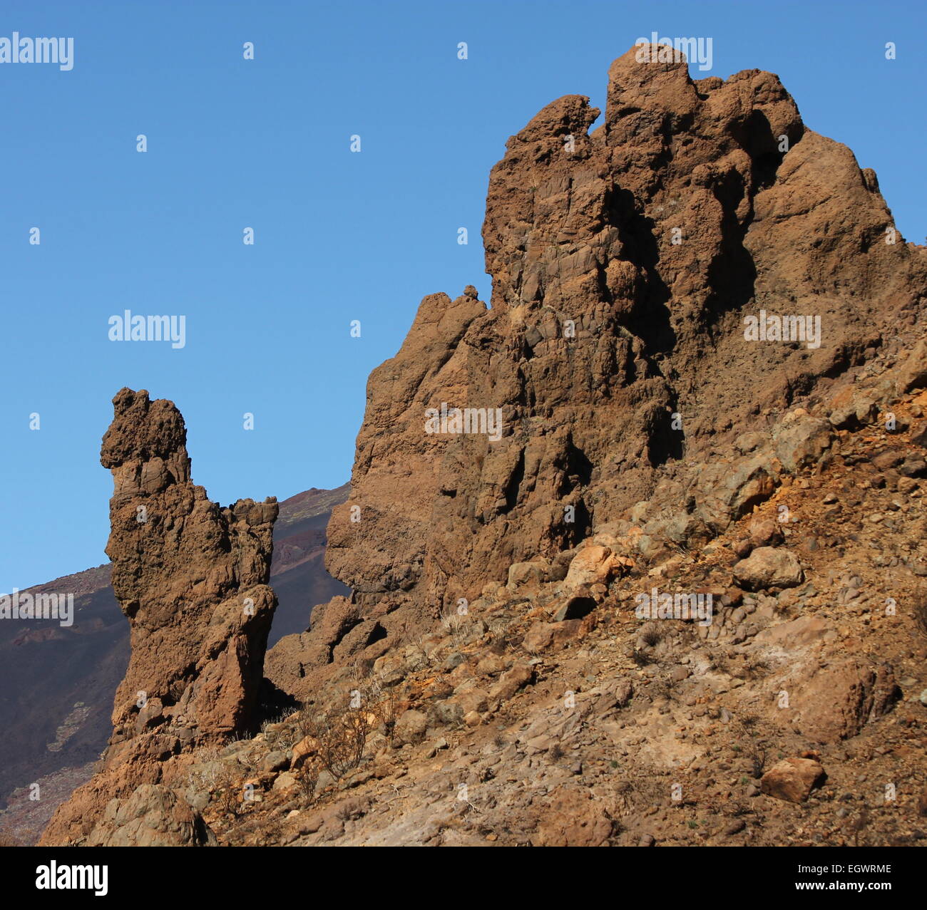 Volcanic rock monument teide national park tenerife Stock Photo - Alamy