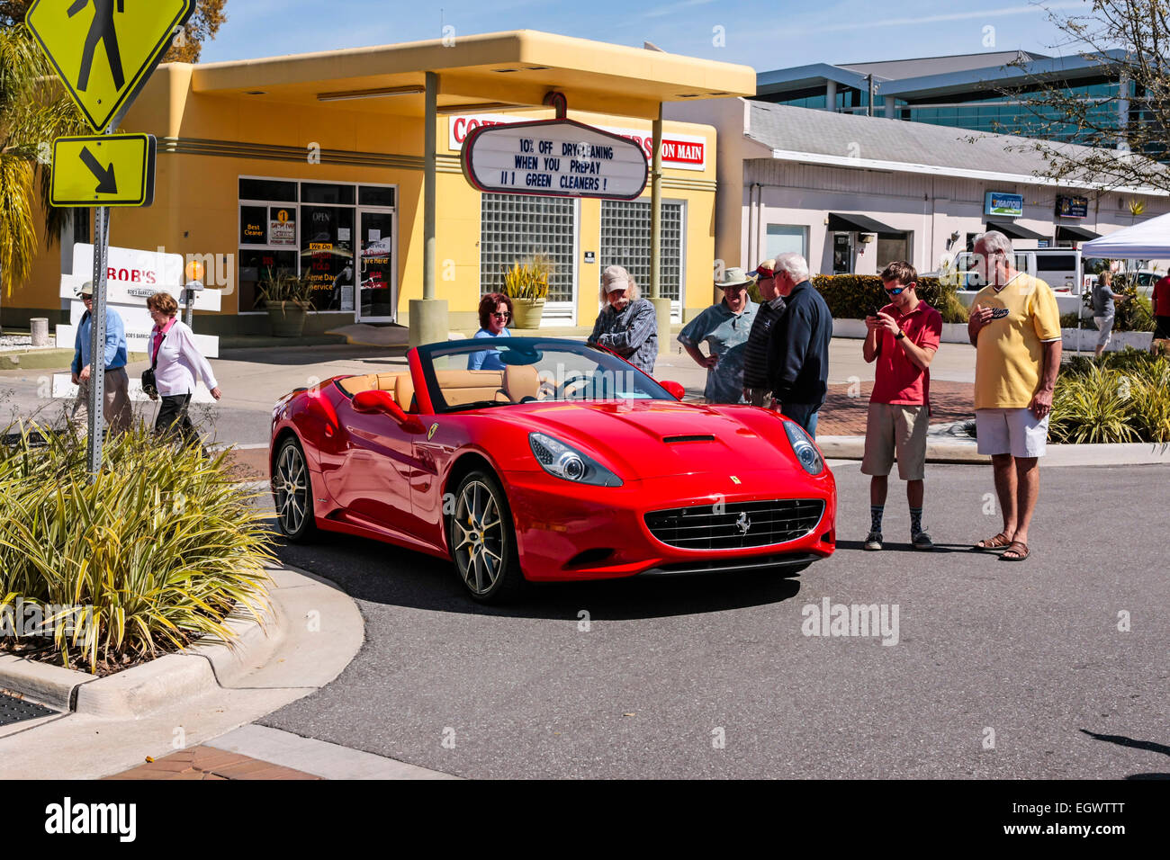 A red Ferrari California F149 on display at the Sarasota Exotic Car ...