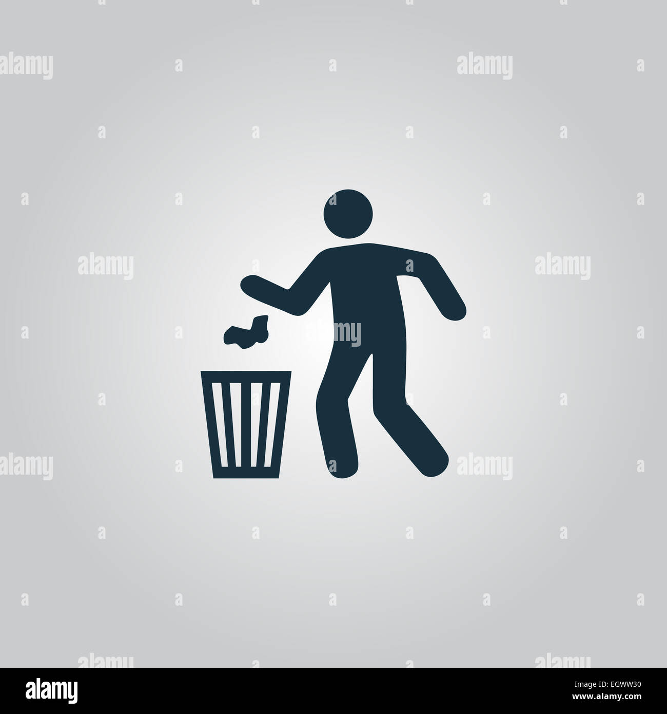 bin symbol on gray background Stock Photo - Alamy