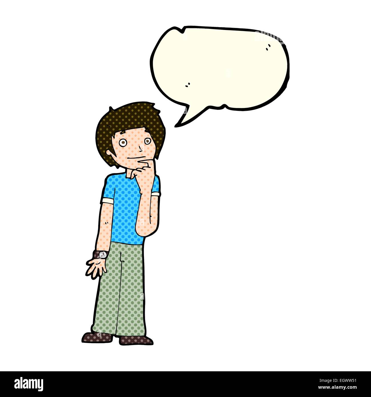 Cartoon boy wondering bubble hi-res stock photography and images - Alamy