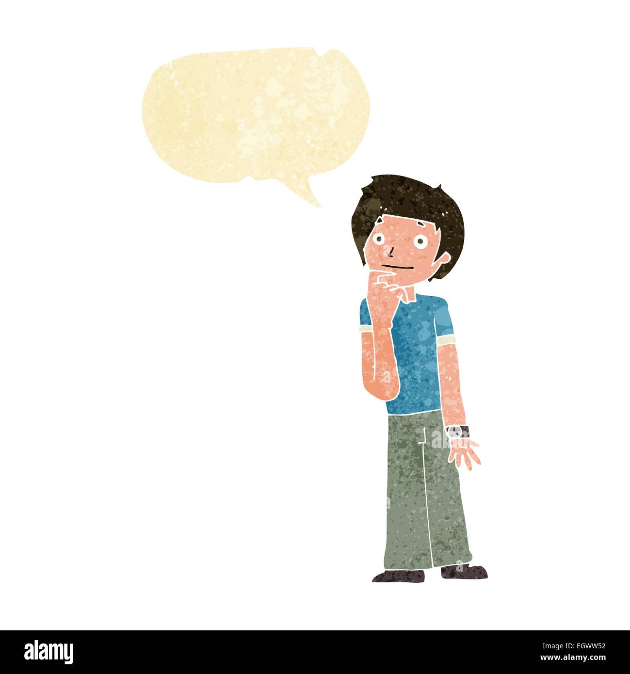 Cartoon boy wondering bubble hi-res stock photography and images - Alamy