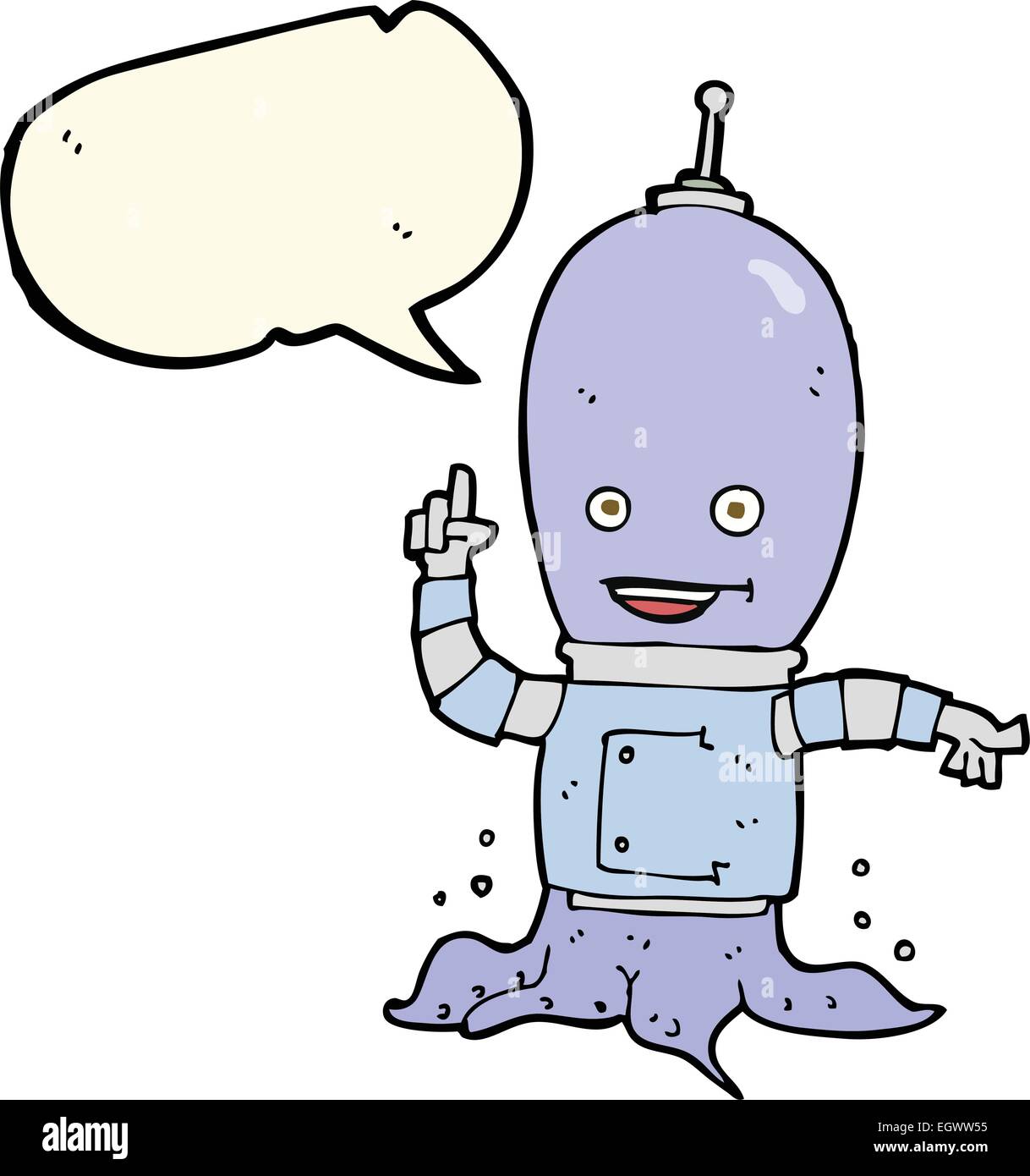 cartoon alien spaceman with speech bubble Stock Vector Image & Art - Alamy