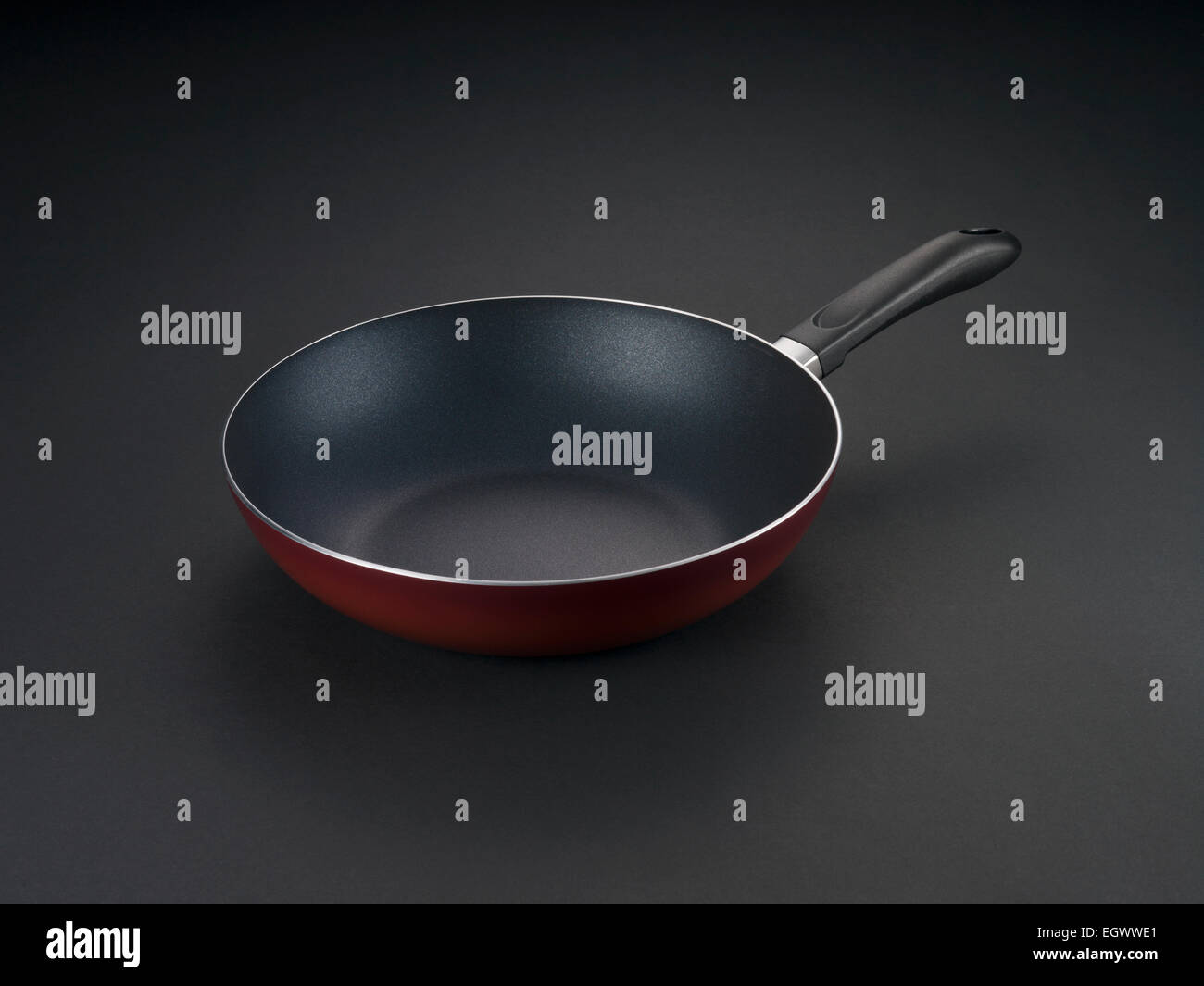 frying pan on the dark background Stock Photo - Alamy