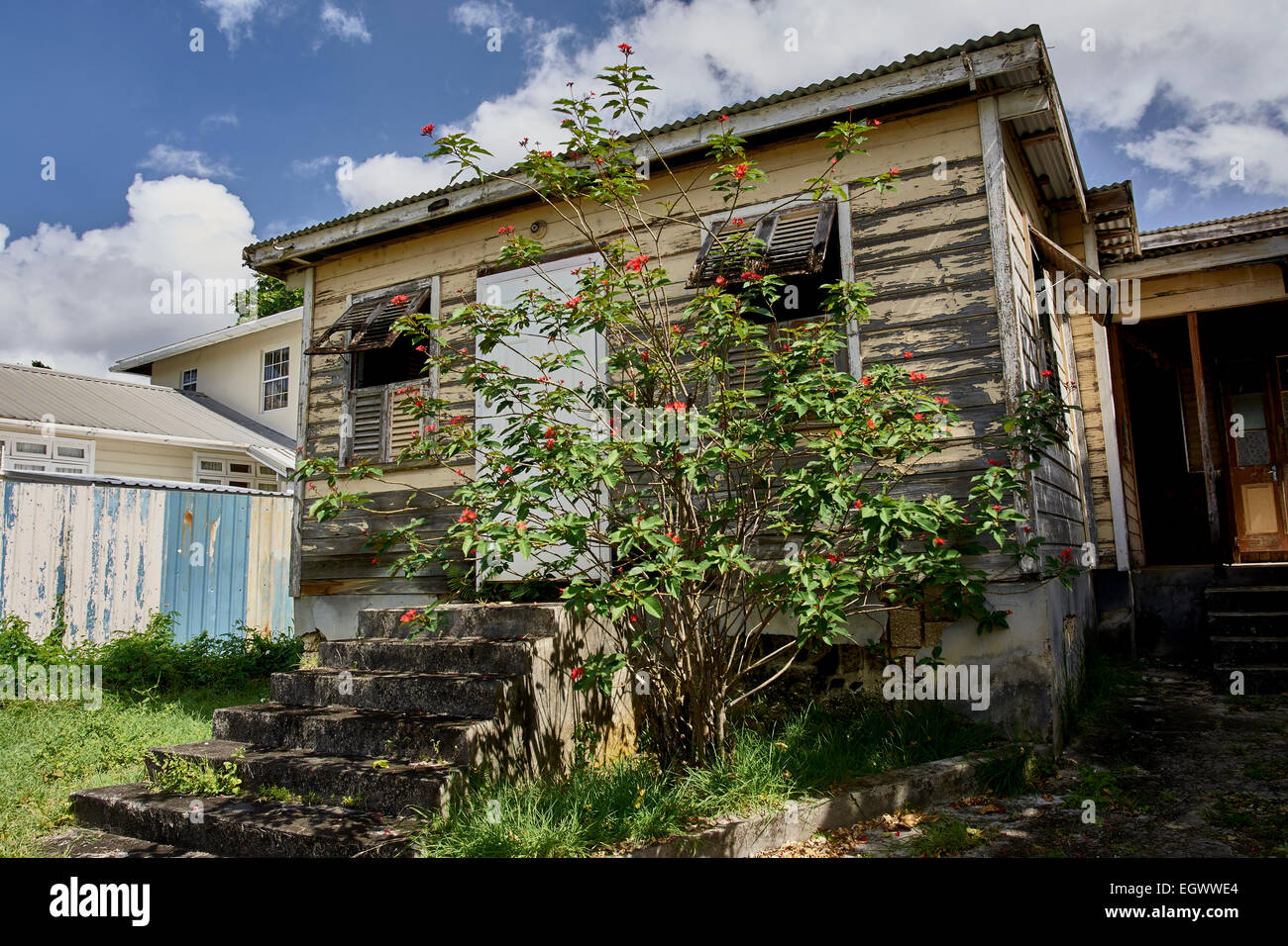 Barbados Chattel home exterior close up view Stock Photo - Alamy