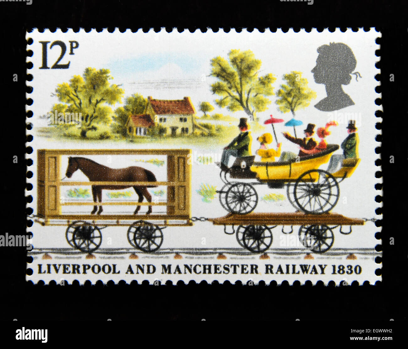 Postage stamp. Great Britain. Queen Elizabeth II. 1980. 150th ...