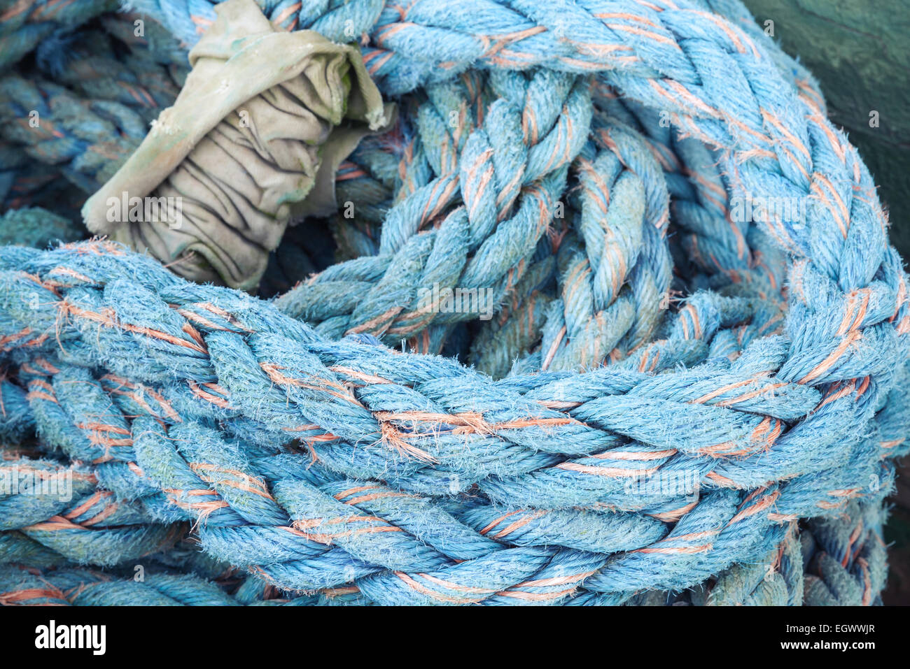 Blue nautical rope, close-up background texture Stock Photo - Alamy