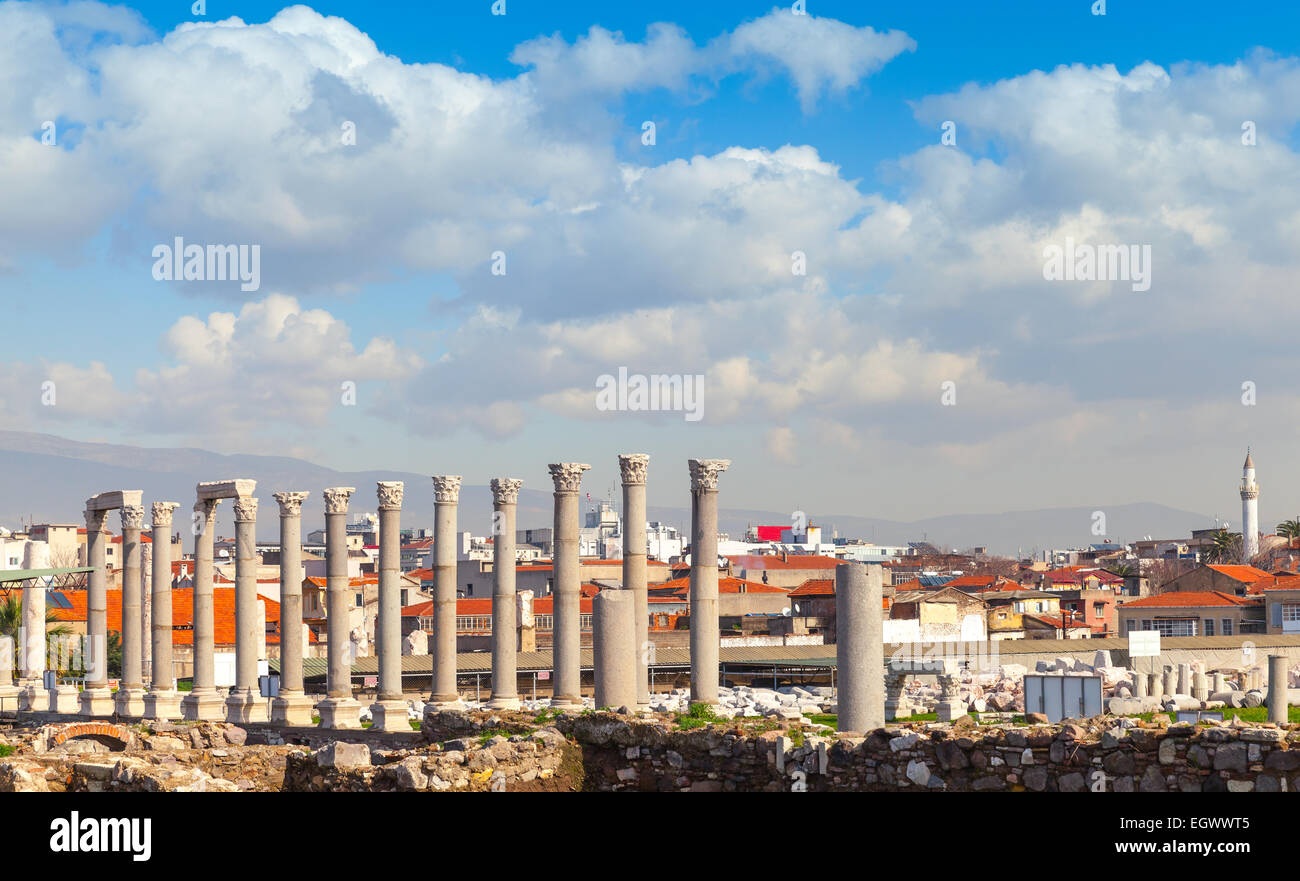 Ruins of Ancient Smyrna. Modern Izmir city, Turkey Stock Photo - Alamy