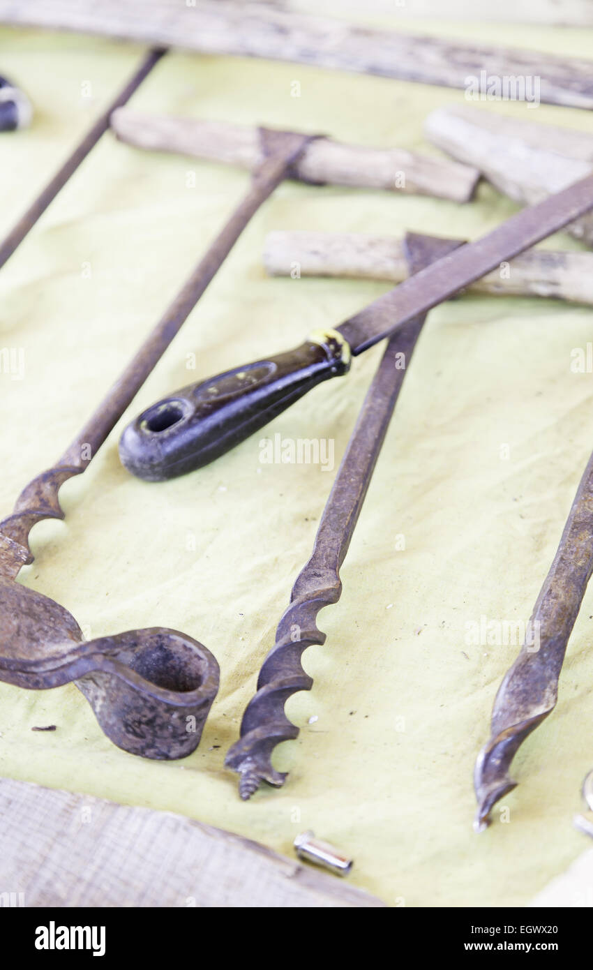 Detail of some old tools hi-res stock photography and images - Alamy