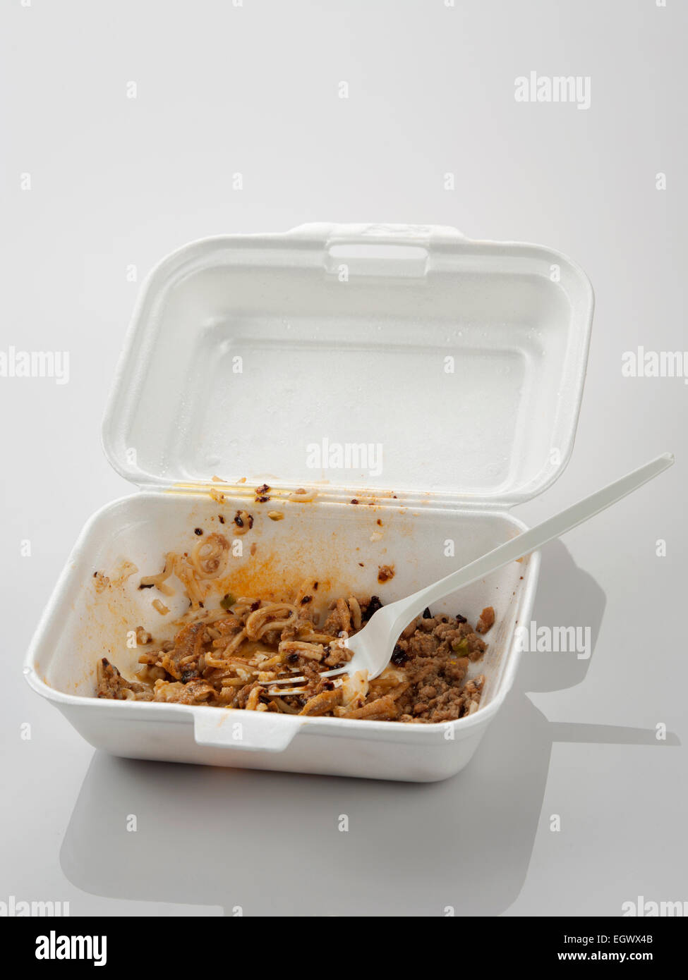 left over in the styrofoam lunch box Stock Photo - Alamy