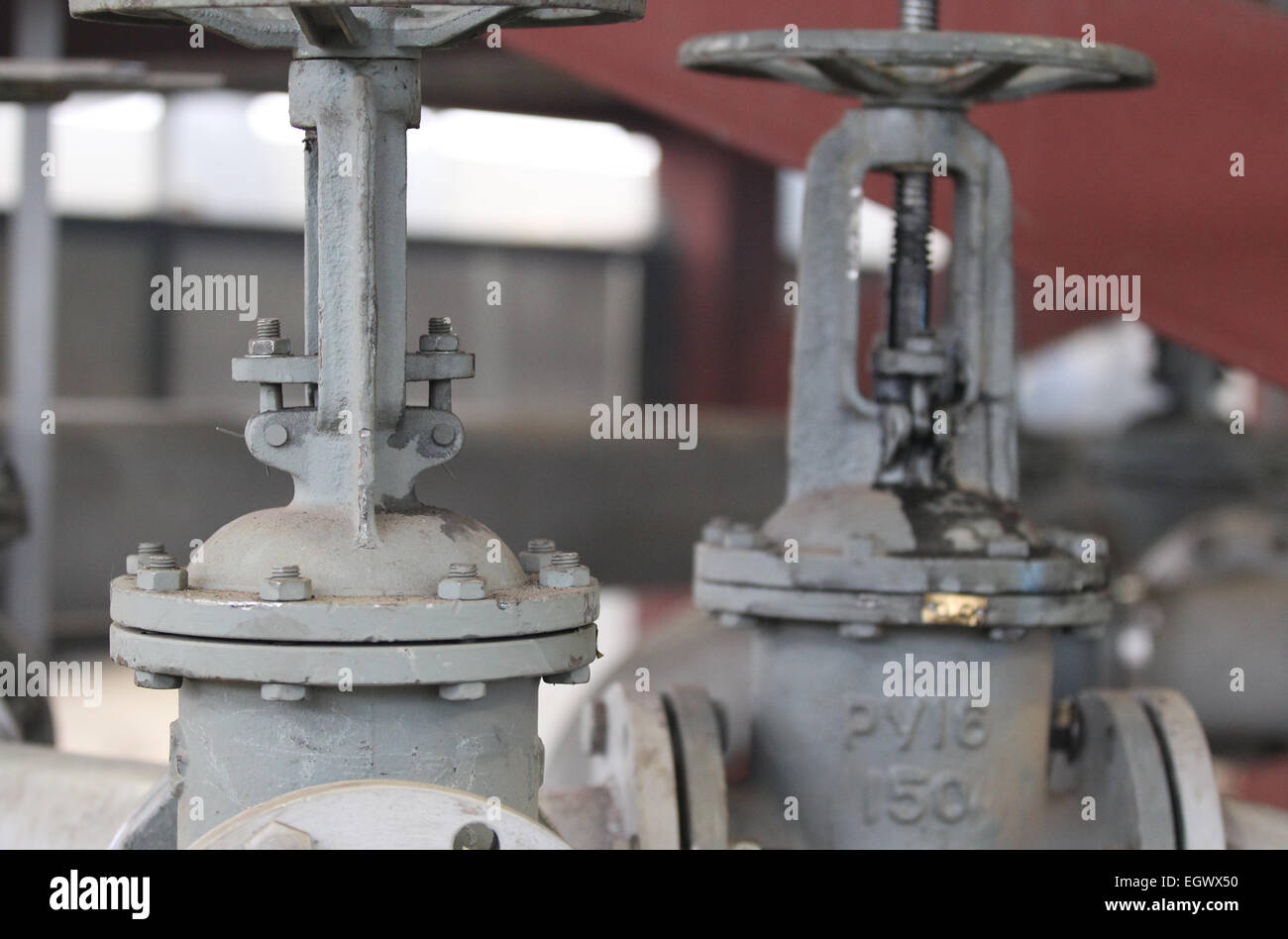 valves for the control and supply of fluids of different machines Stock ...