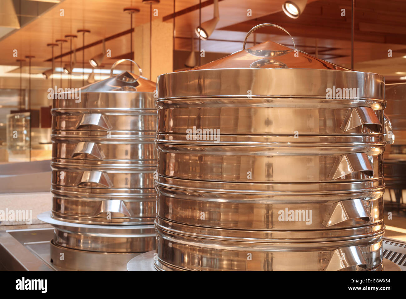 heavy duty stainless steamer in the kitchen Stock Photo - Alamy