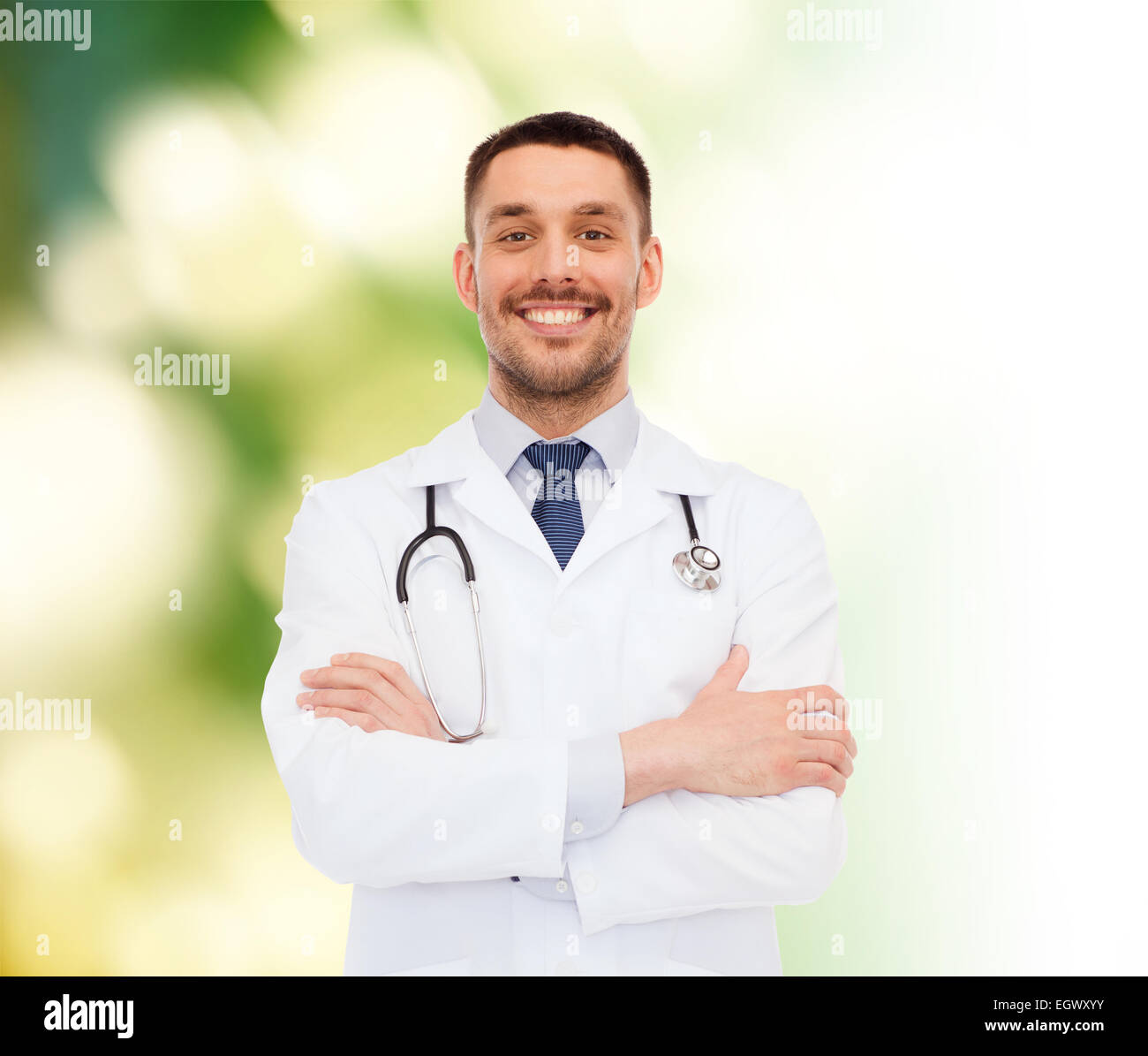 smiling male doctor with stethoscope Stock Photo - Alamy