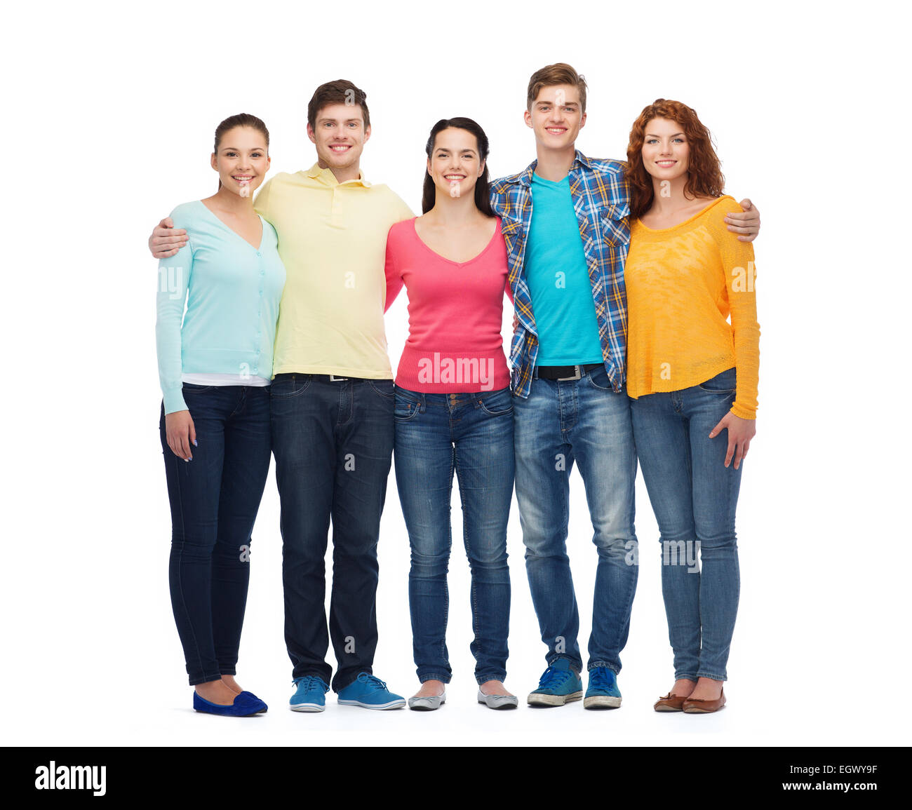 group of smiling teenagers Stock Photo - Alamy