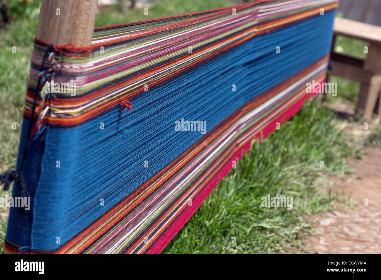 Traditional Peruvian thread on a pole Stock Photo - Alamy