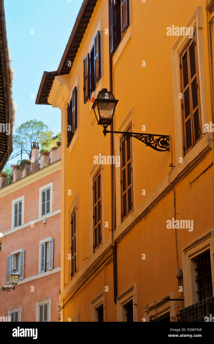The exterior of a traditional Italian building in Rome, Italy Stock ...
