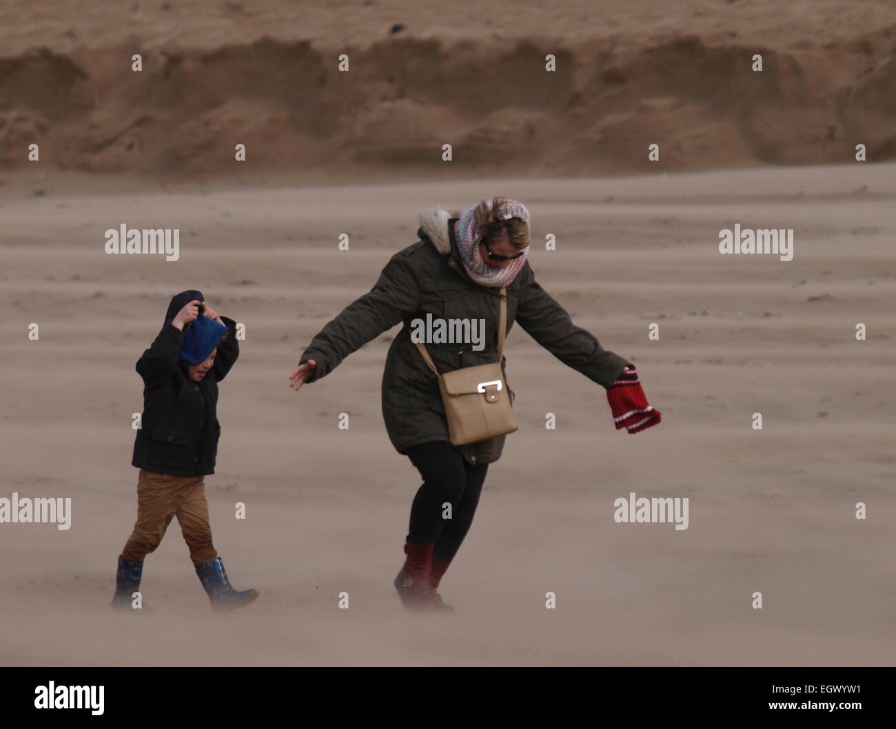 Windy day kid hi-res stock photography and images - Alamy