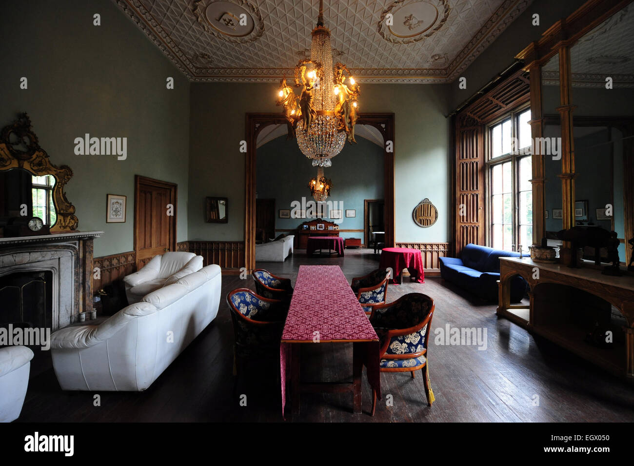 A reception room in Charleville Castle, Tullamore, Co Offaly, Ireland ...