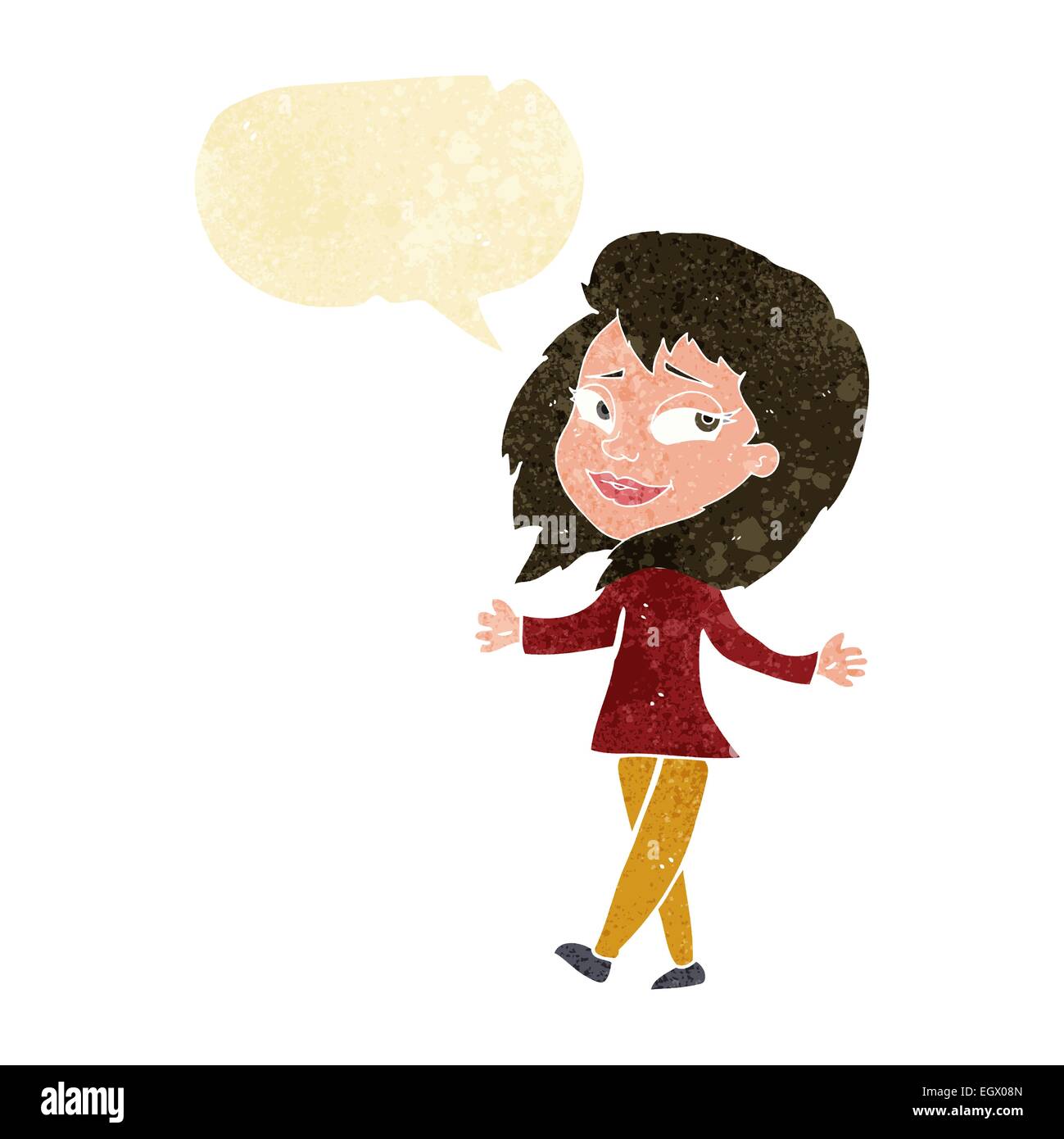 stress free woman cartoon with speech bubble Stock Vector Image & Art ...