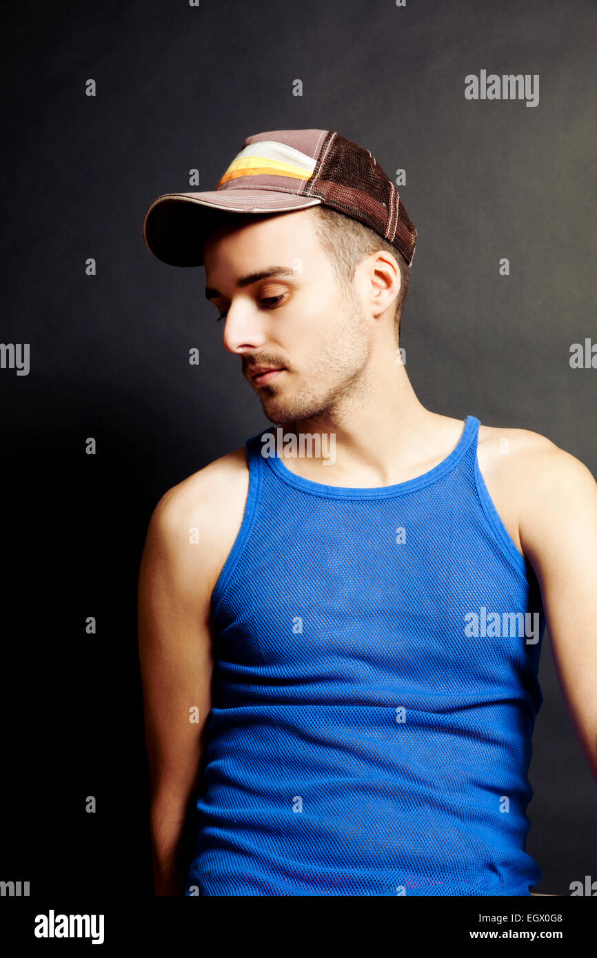 String vest hi-res stock photography and images - Alamy