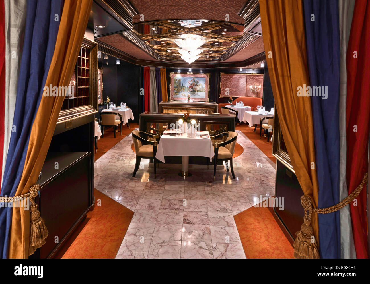 Luxury Classic restaurant with beautiful table setting Stock Photo - Alamy