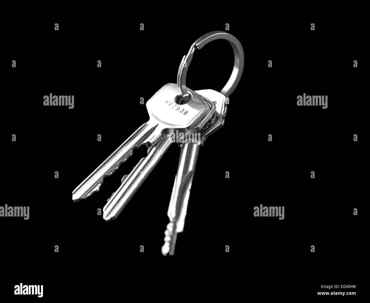 Keys isolated on black background Stock Photo - Alamy