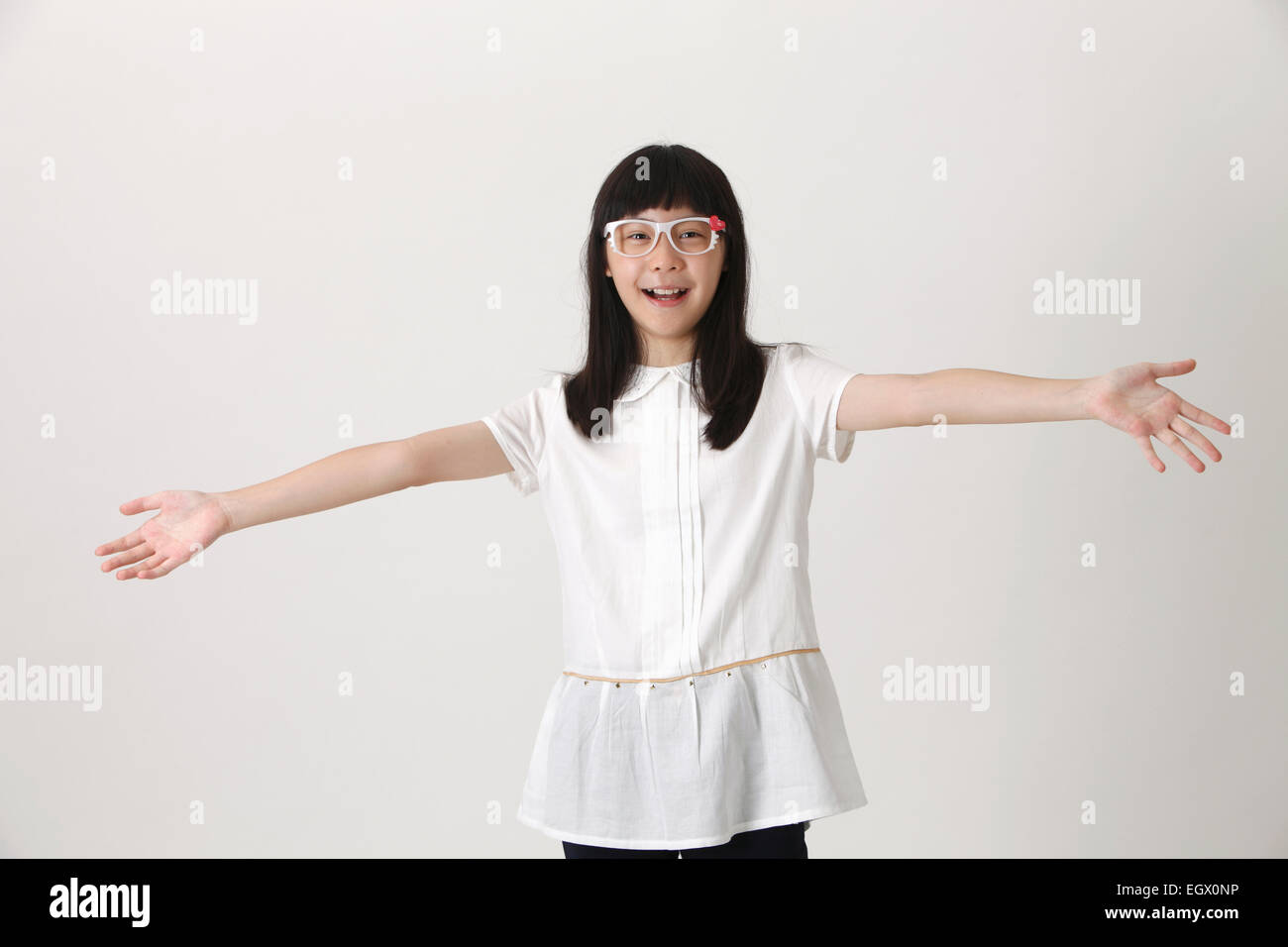 girl hand wide open waiting for a hug Stock Photo - Alamy
